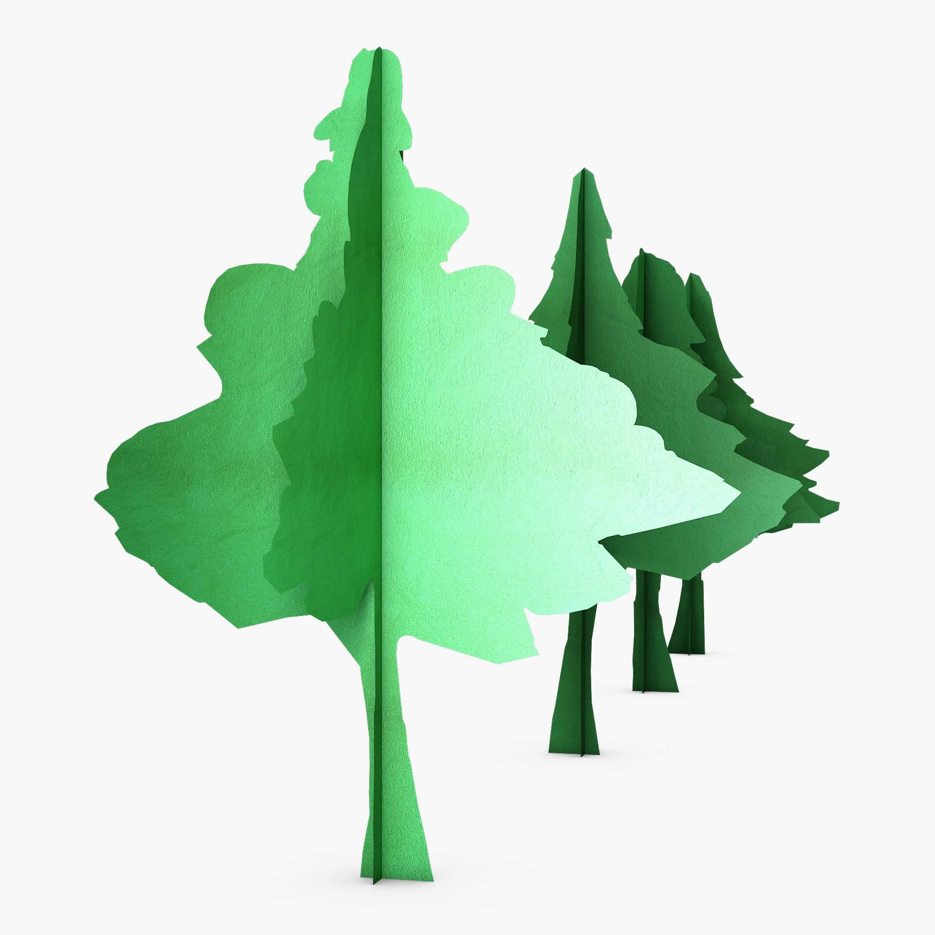 Conifer Tree Paper V 1 - 3D Model by Zurel