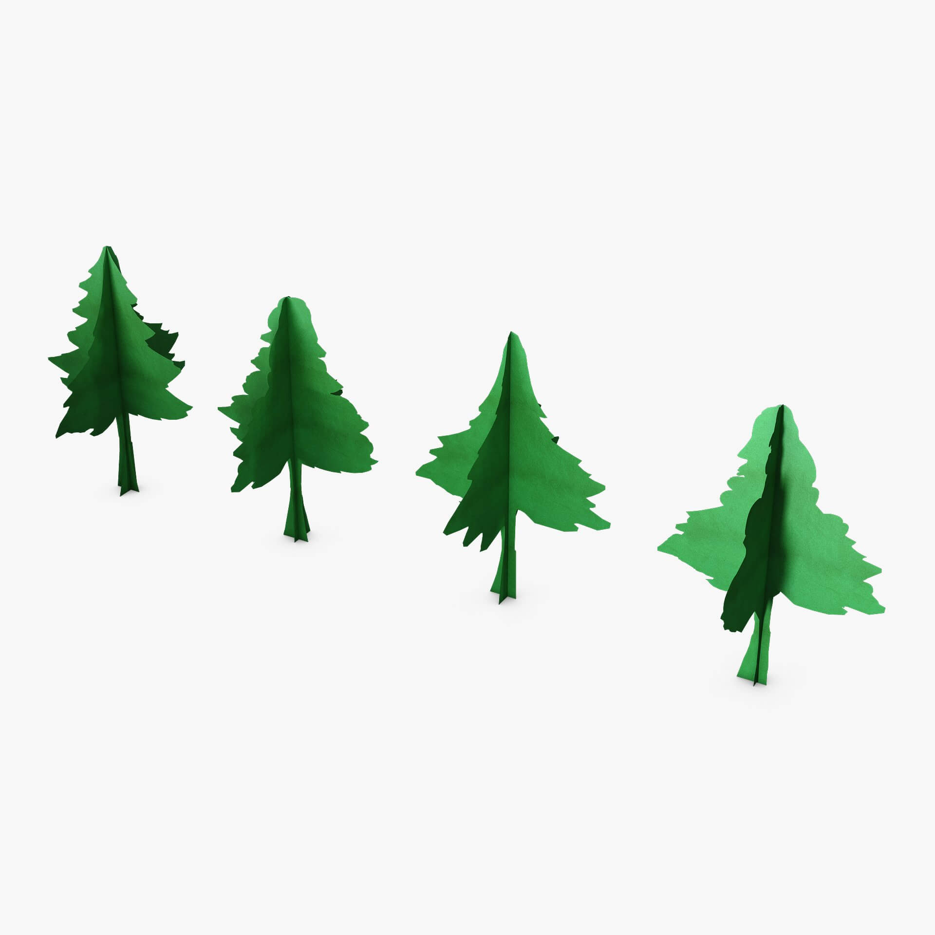 Conifer Tree Paper V 1 - 3D Model by Zurel