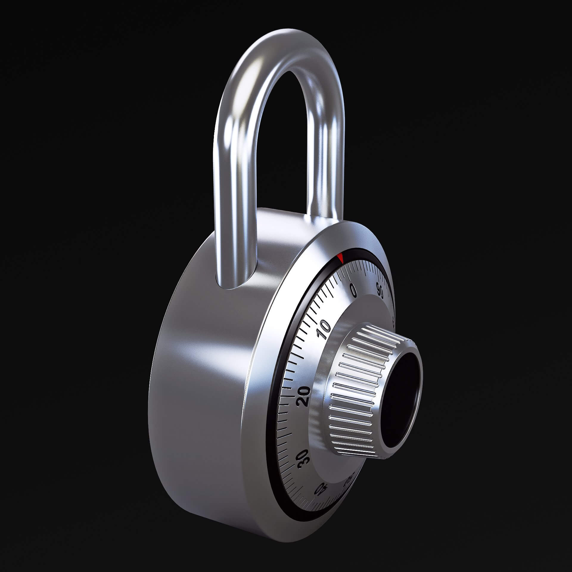 Dial Combination Padlock V 1 - 3D Model by Zurel