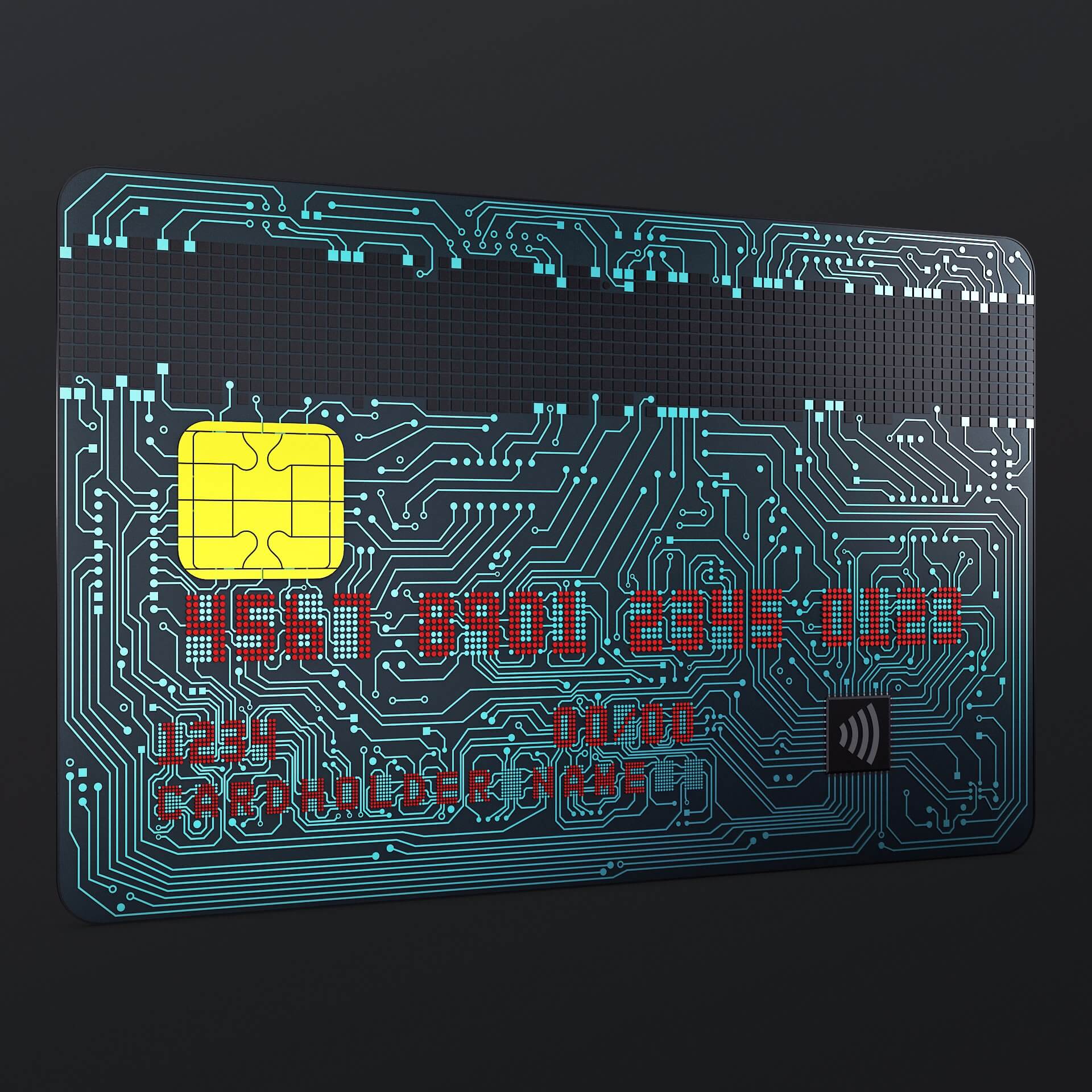 Electronic Circuit Bank Card V 2 - 3D Model by Zurel