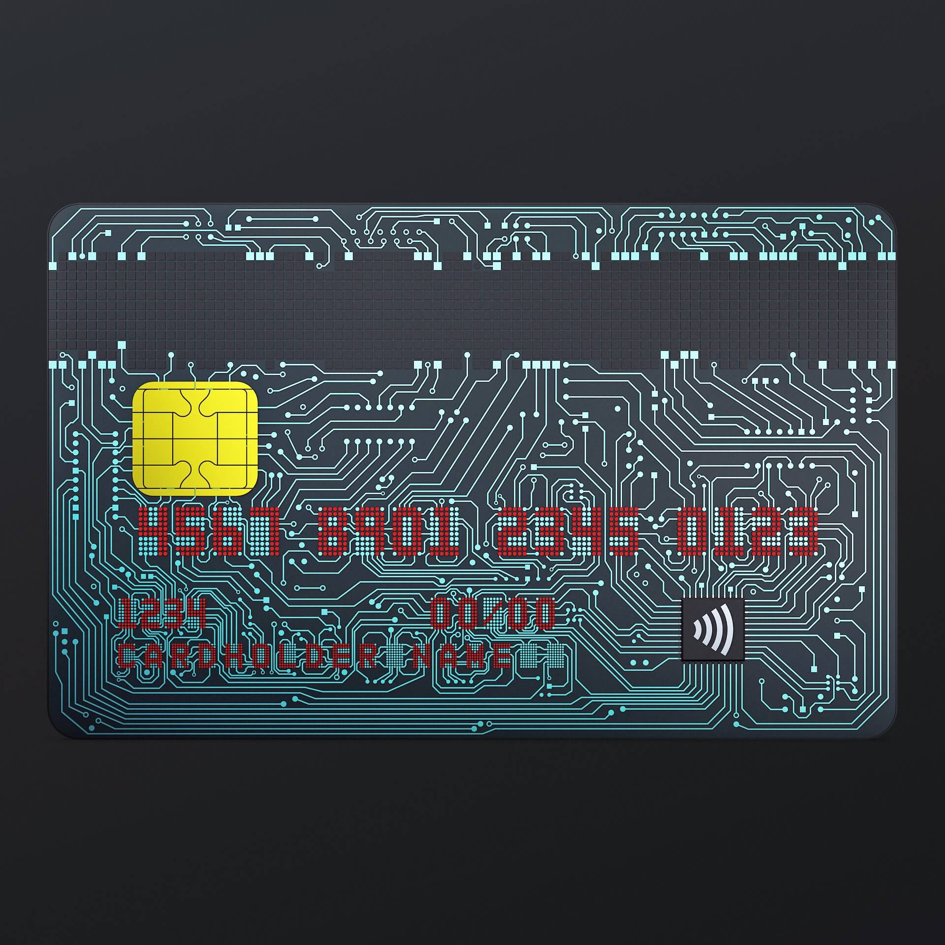 Electronic Circuit Bank Card V 2 - 3D Model by Zurel