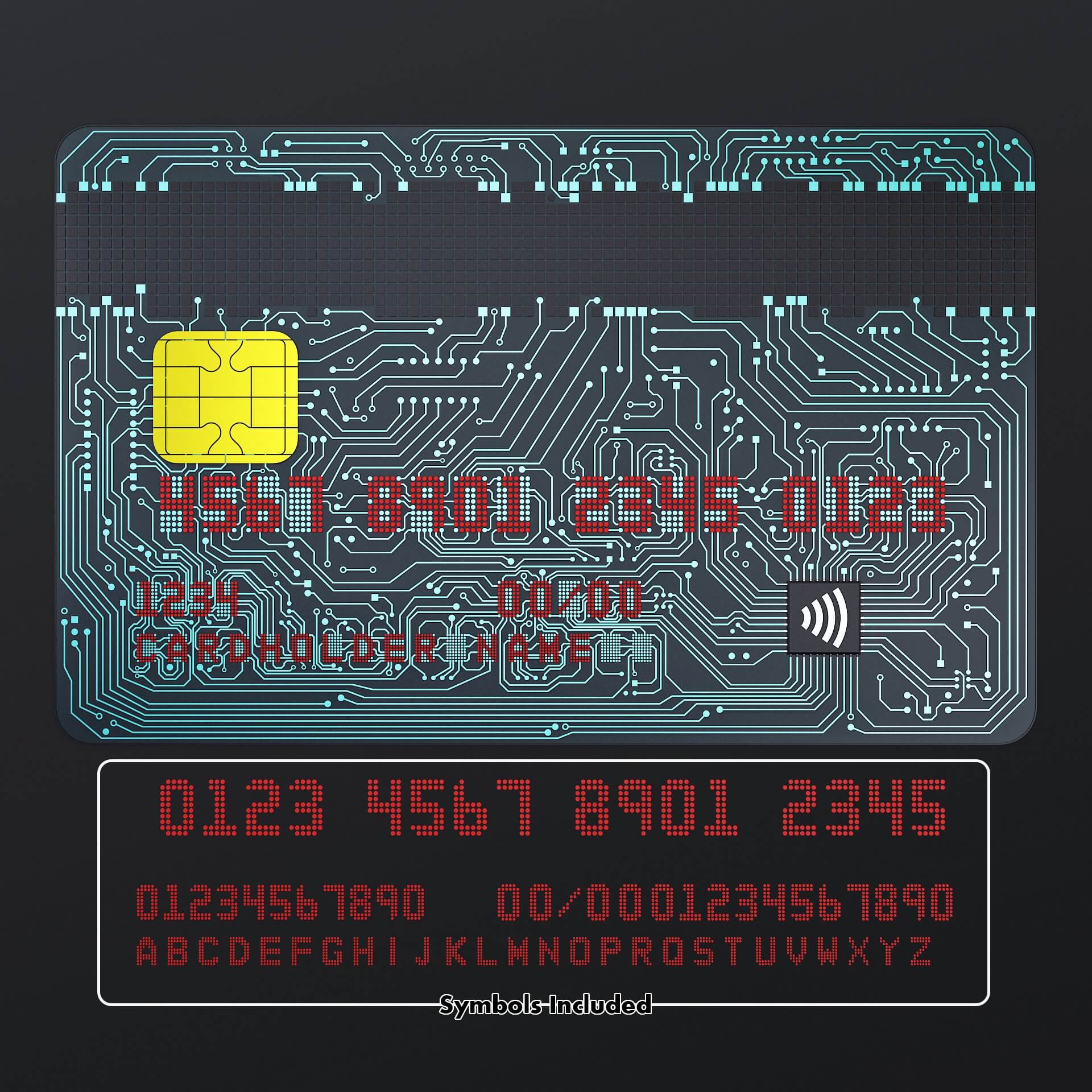 Electronic Circuit Bank Card V 2 - 3D Model by Zurel