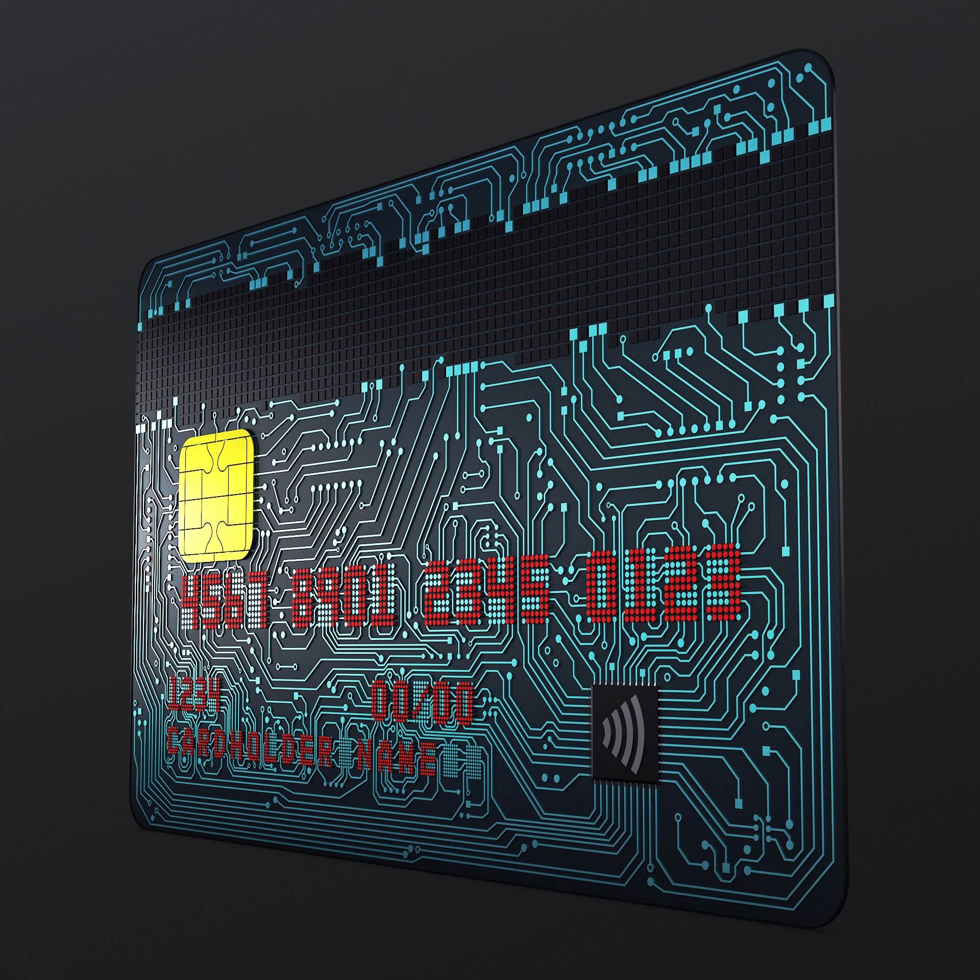 Electronic Circuit Bank Card V 2 - 3D Model by Zurel