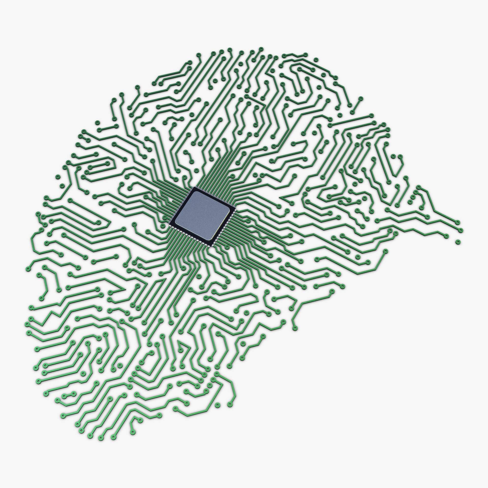 Electronic Circuit Board Brain V 1 - 3D Model by Zurel