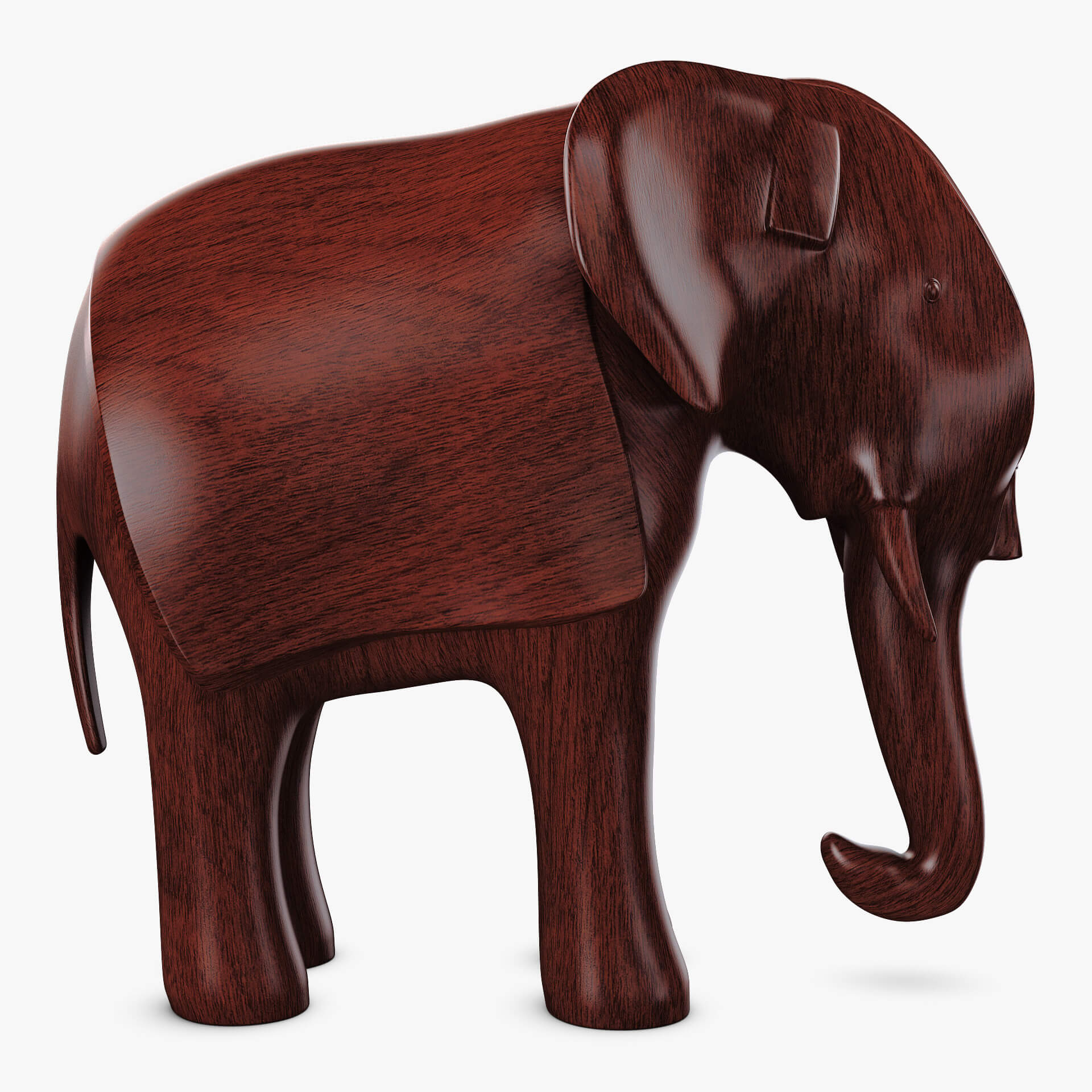 Elephant Wooden Statue V 1 - 3D Model by Zurel