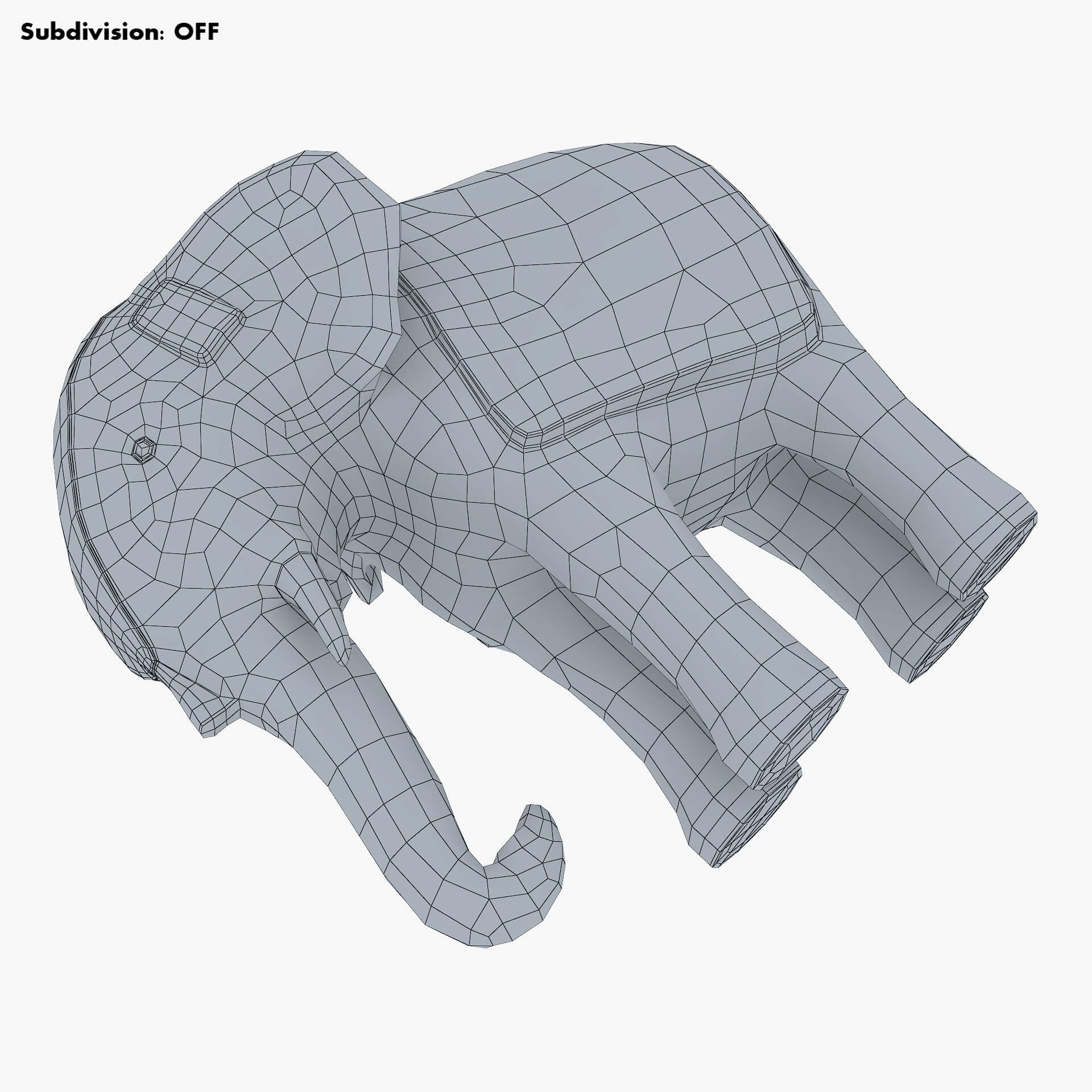 Elephant Wooden Statue V 1 - 3D Model by Zurel
