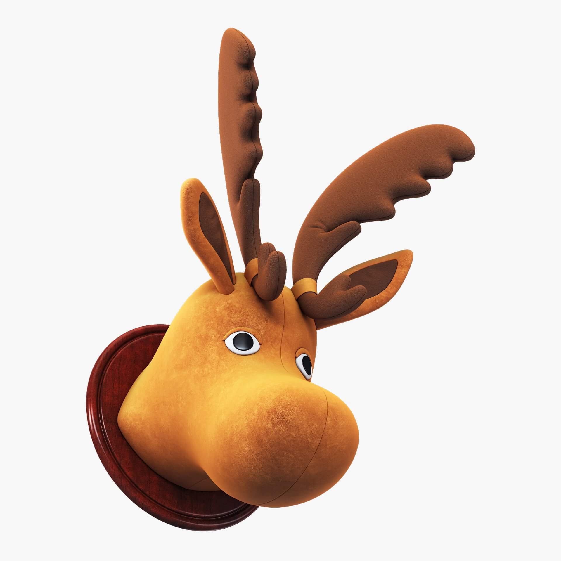 Fabric Moose Head Trophy - 3D Model by Zurel