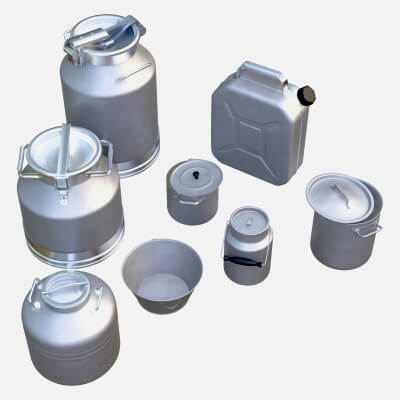 Farm Dairy Metal Containers Set M1 - 3D Model by Zurel