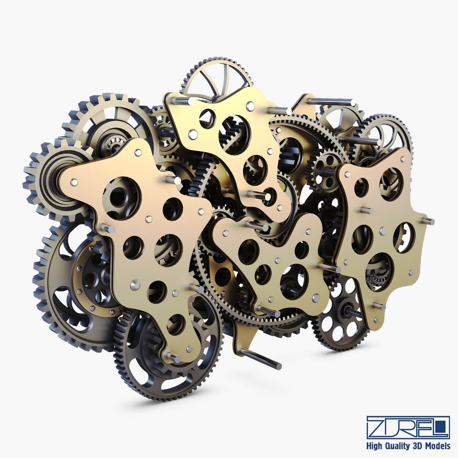 Gear Mechanism V 1 - 3D Model by Zurel