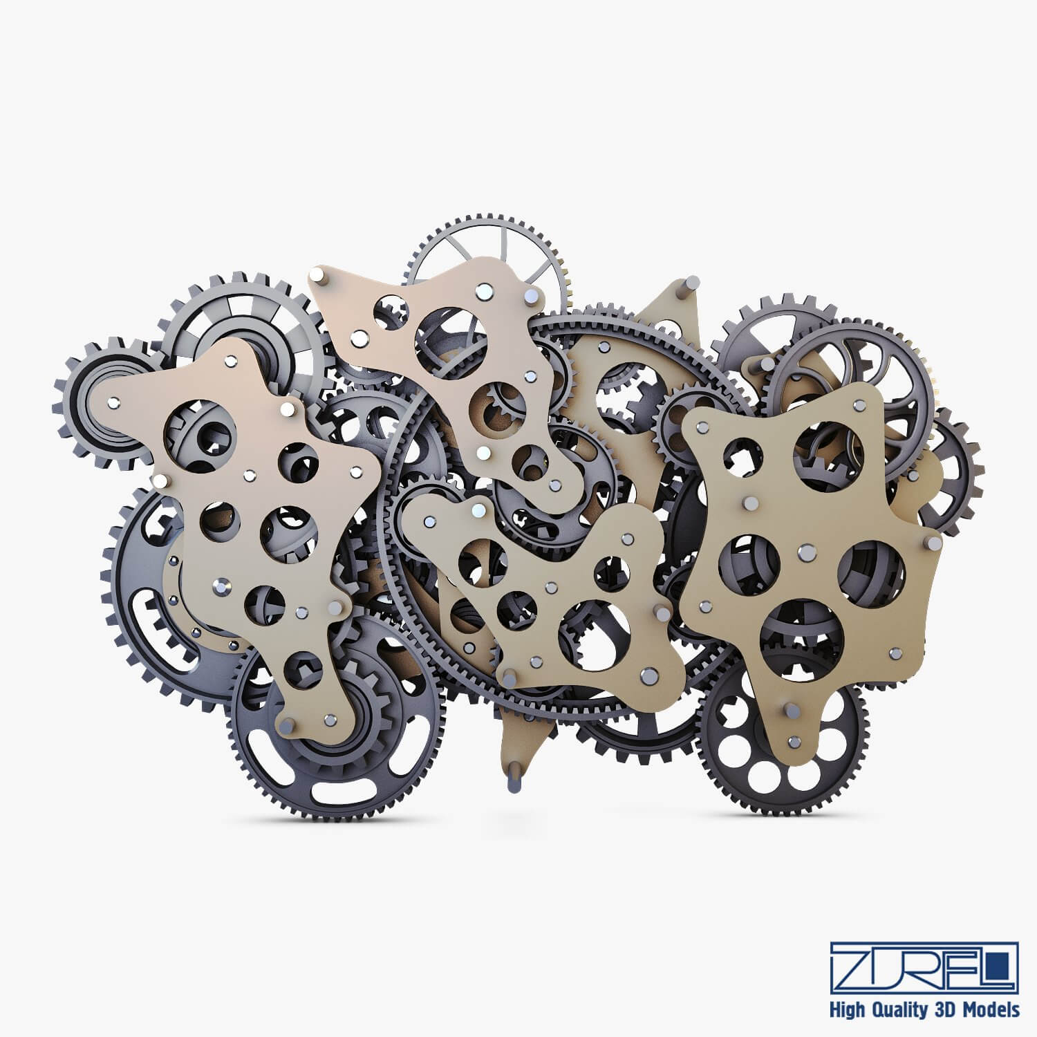 Gear Mechanism V 1 - 3D Model by Zurel