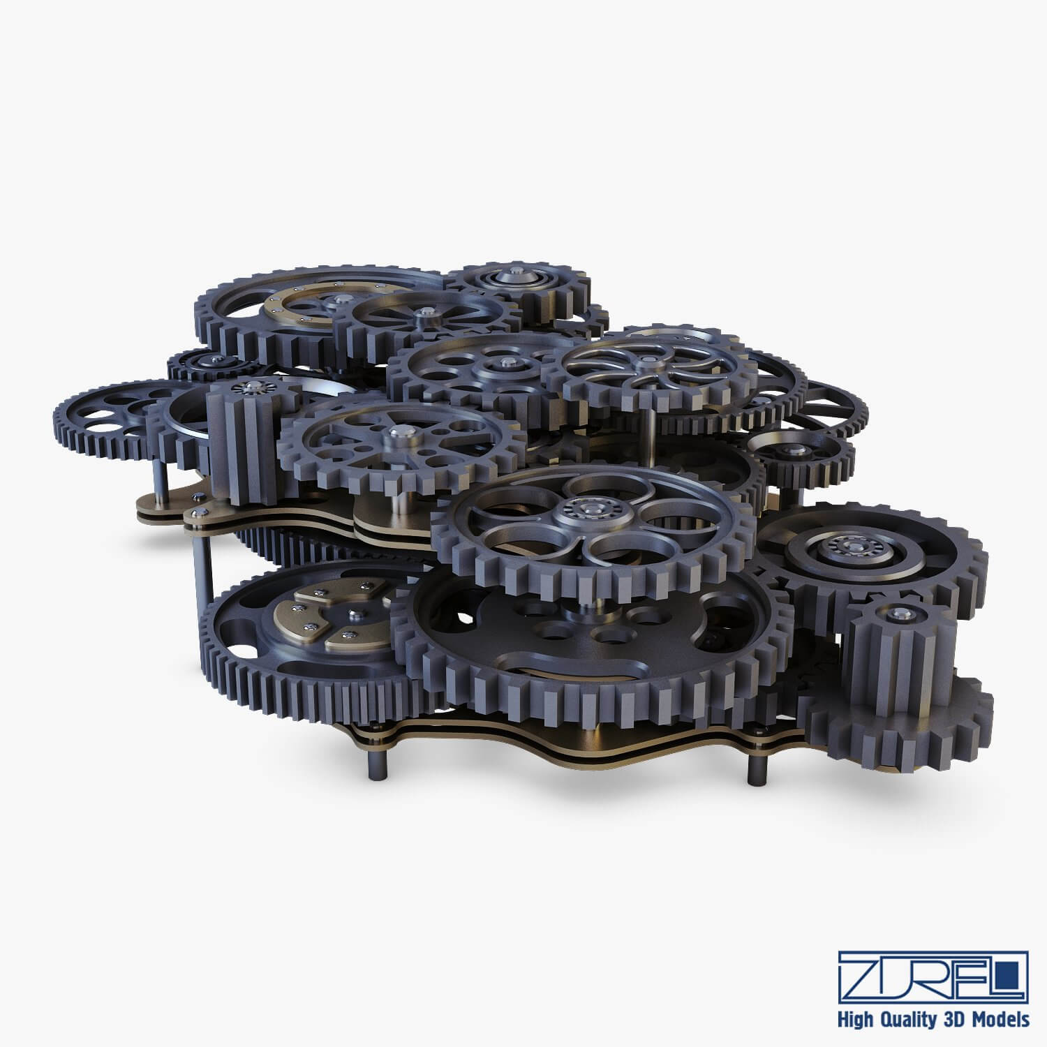 Gear Mechanism V 1 - 3D Model by Zurel