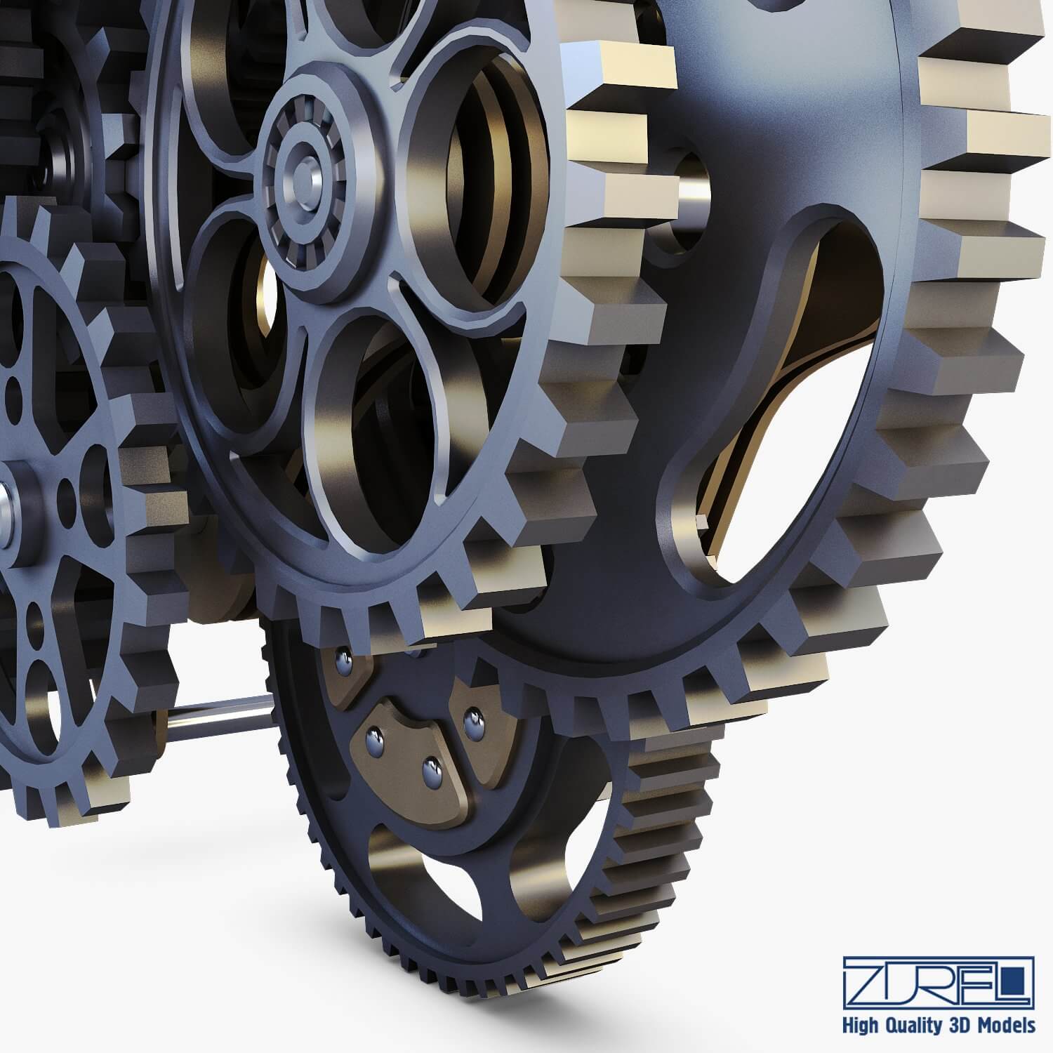 Gear Mechanism V 1 - 3D Model by Zurel