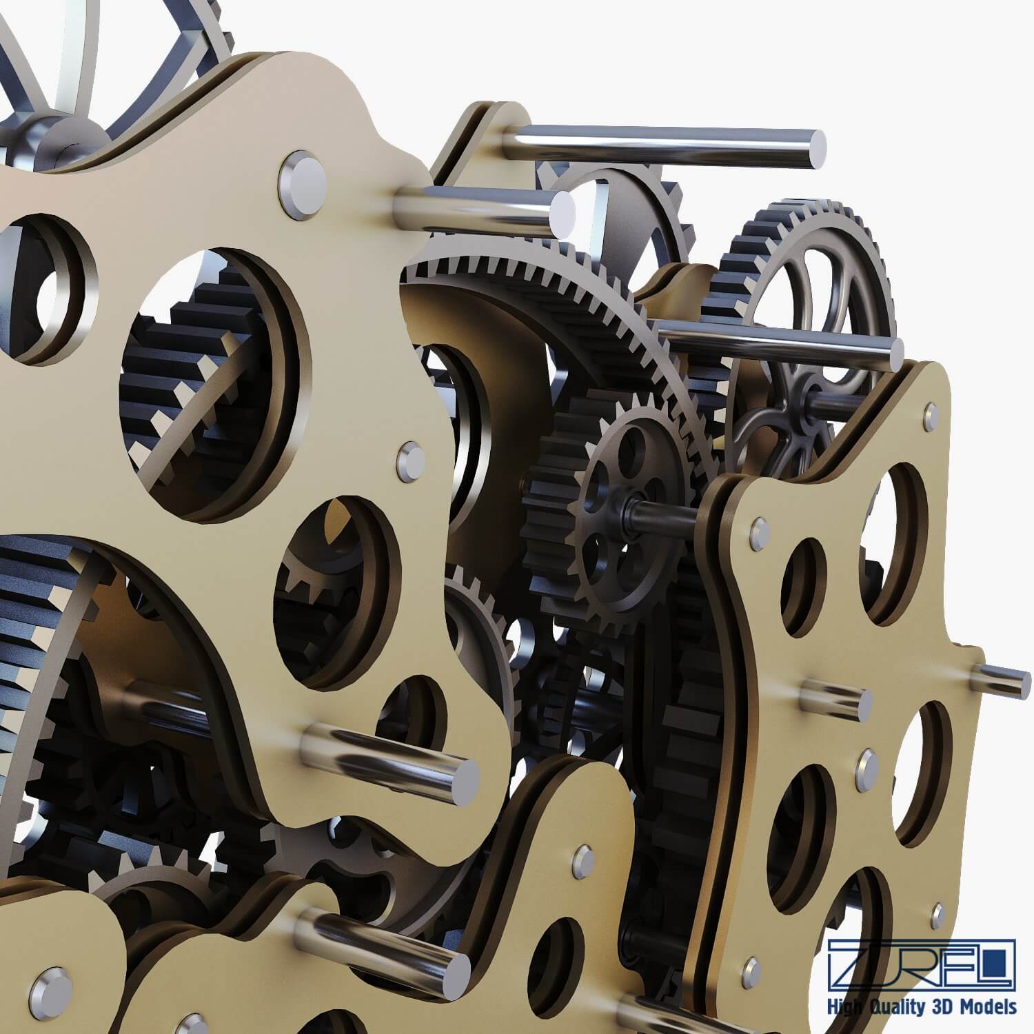 Gear Mechanism V 1 - 3D Model by Zurel