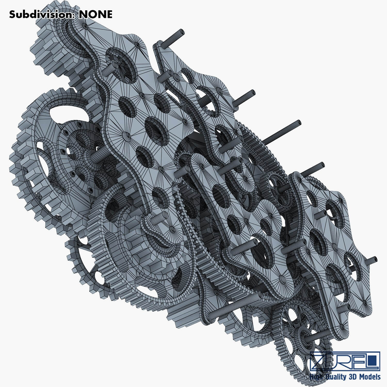 Gear Mechanism V 1 - 3D Model by Zurel