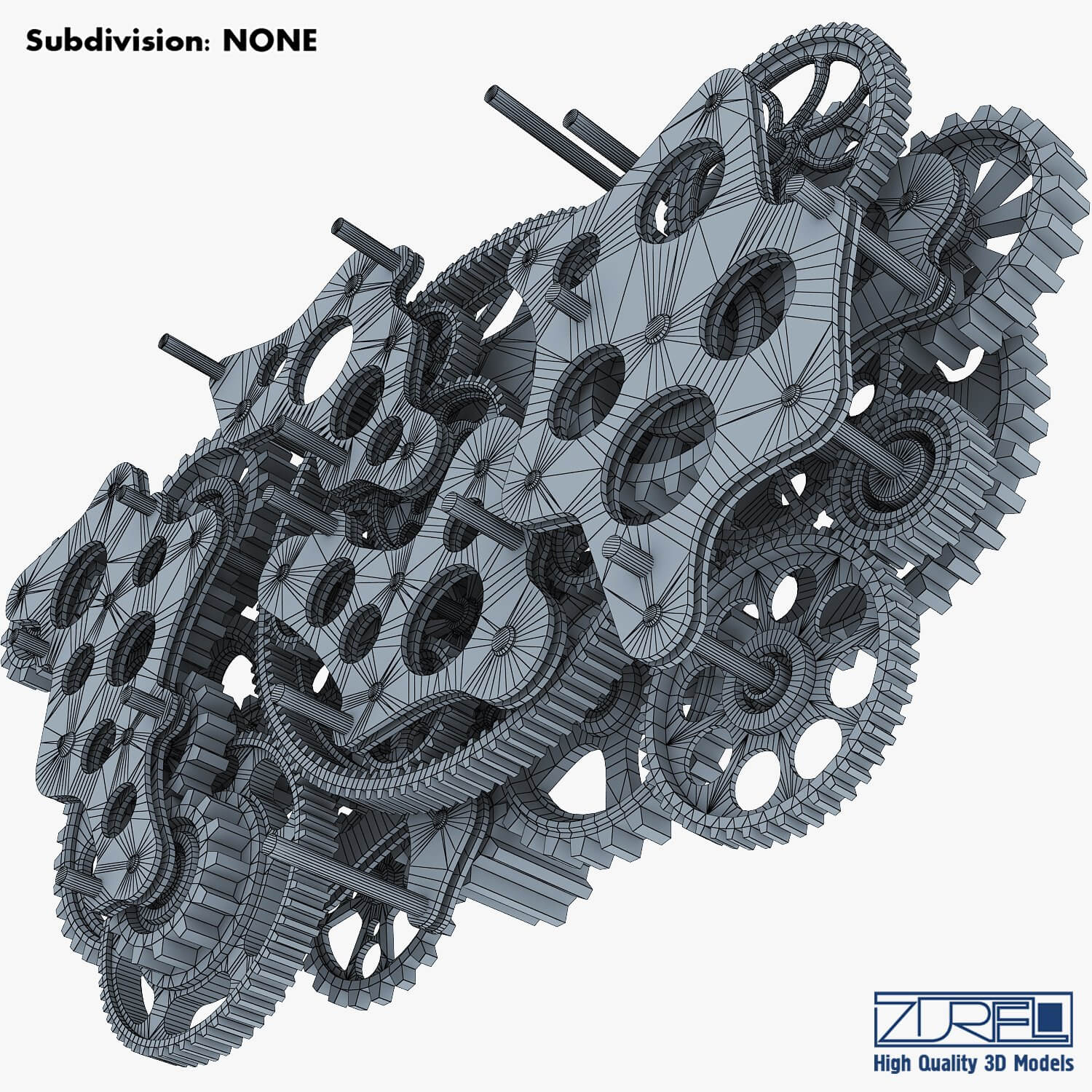 Gear Mechanism V 1 - 3D Model by Zurel