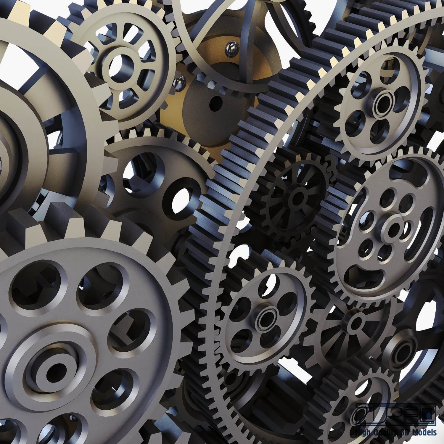 Gear Mechanism V 2 - 3D Model by Zurel