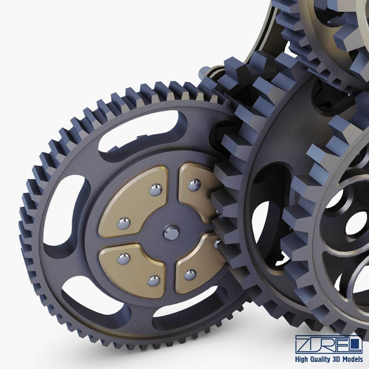 Gear Mechanism V 3 - 3D Model by Zurel