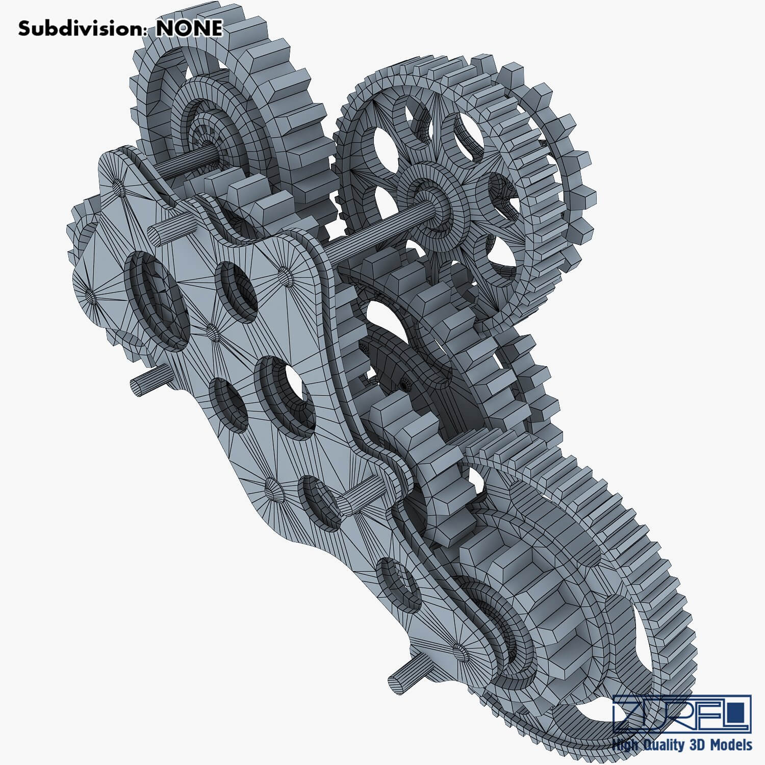 Gear Mechanism V 3 - 3D Model by Zurel