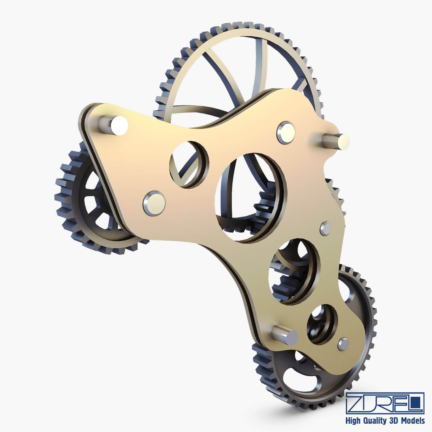 Gear Mechanism V 4 - 3D Model by Zurel