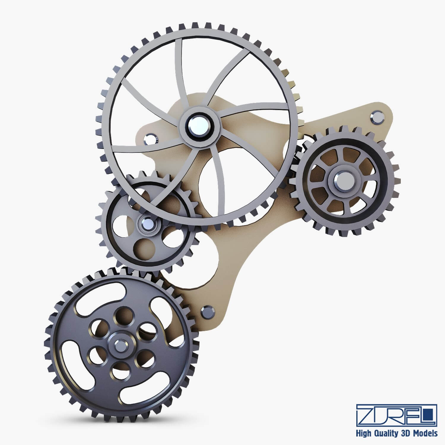 Gear Mechanism V 4 - 3D Model by Zurel