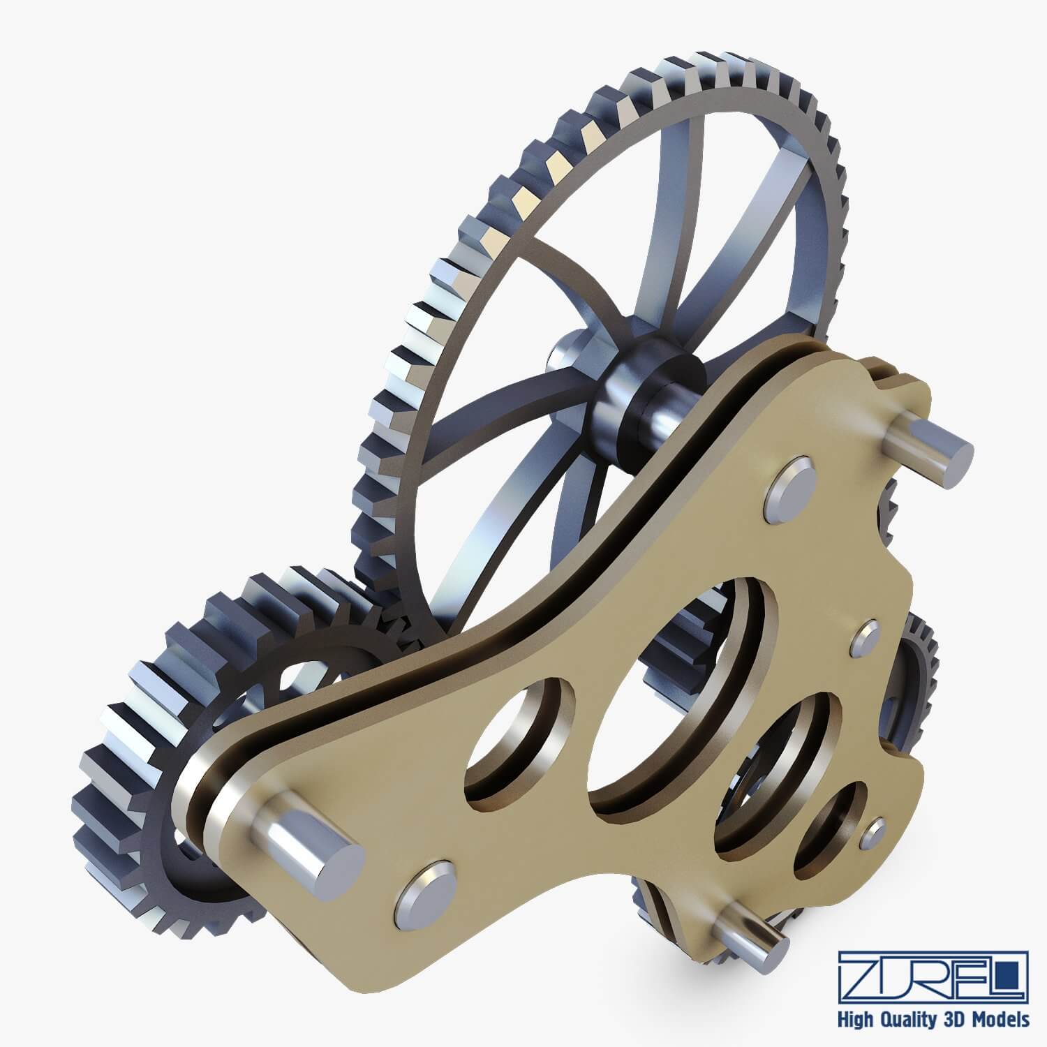 Gear Mechanism V 4 - 3D Model by Zurel