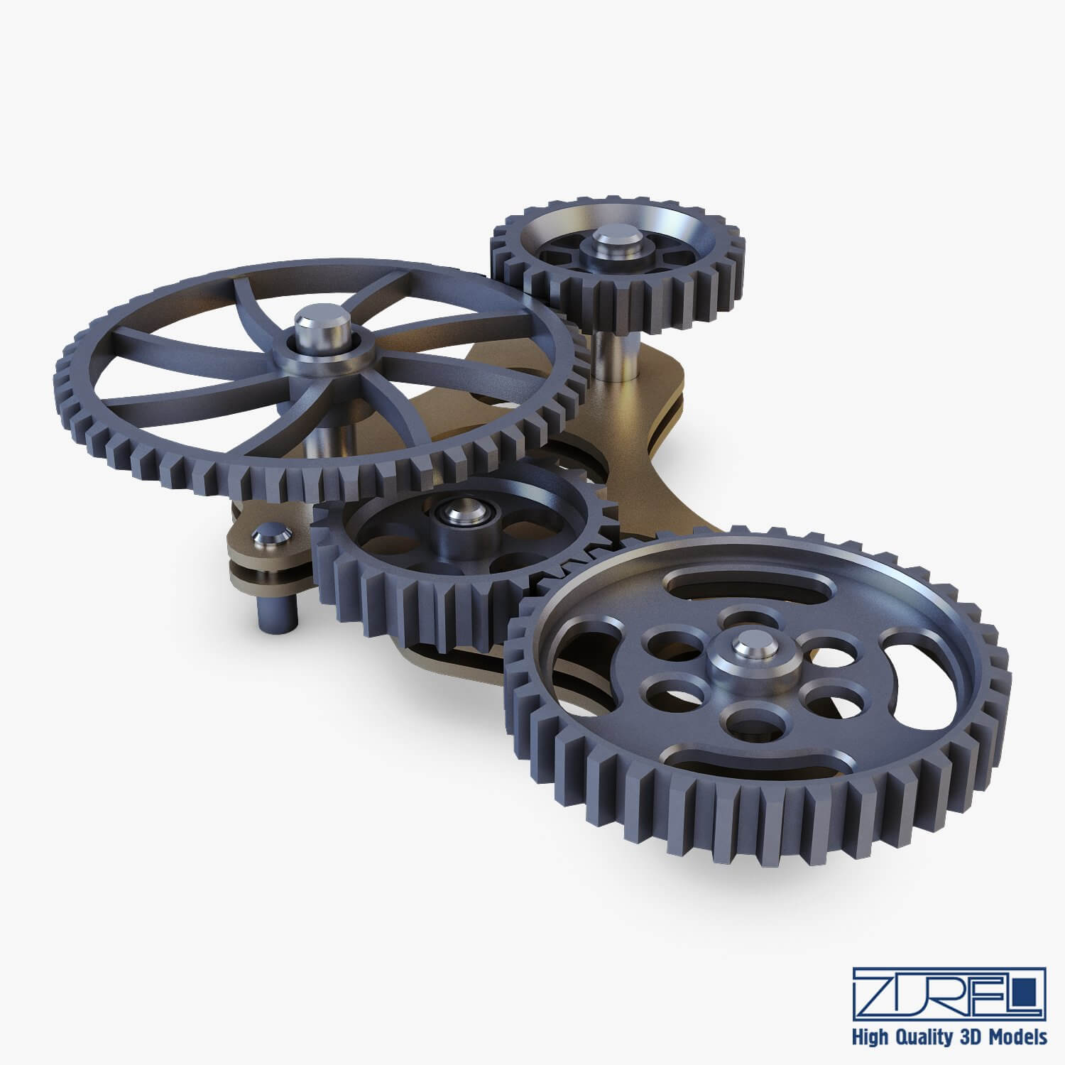 Gear Mechanism V 4 - 3D Model by Zurel