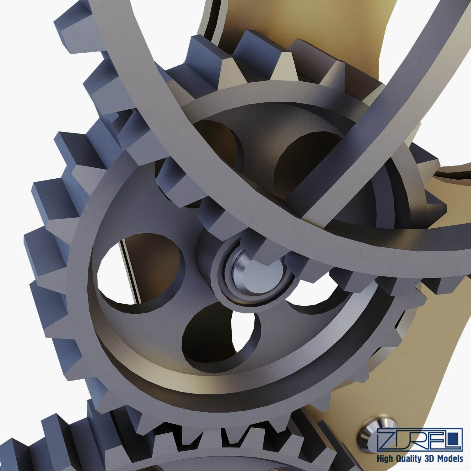 Gear Mechanism V 4 - 3D Model by Zurel