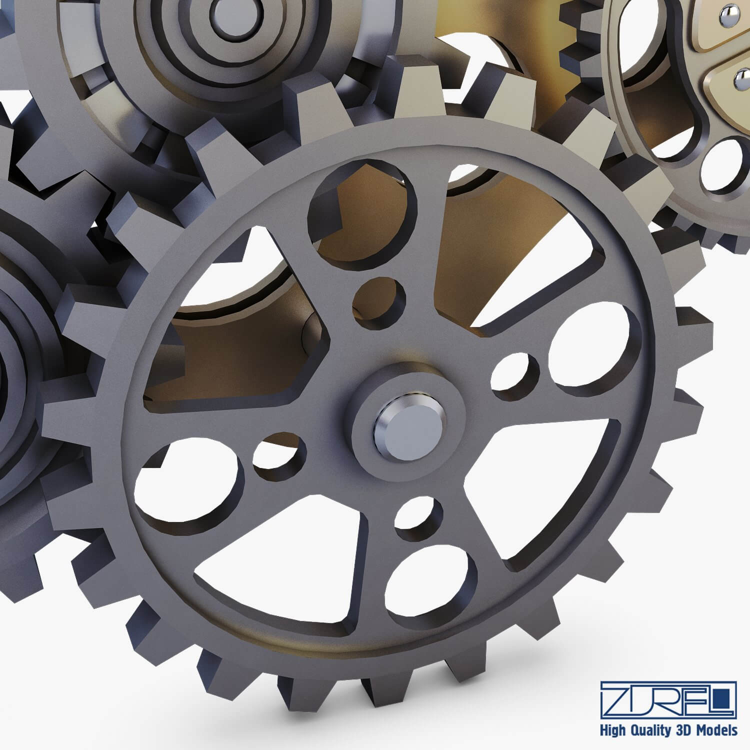 Gear Mechanism V 6 - 3D Model by Zurel