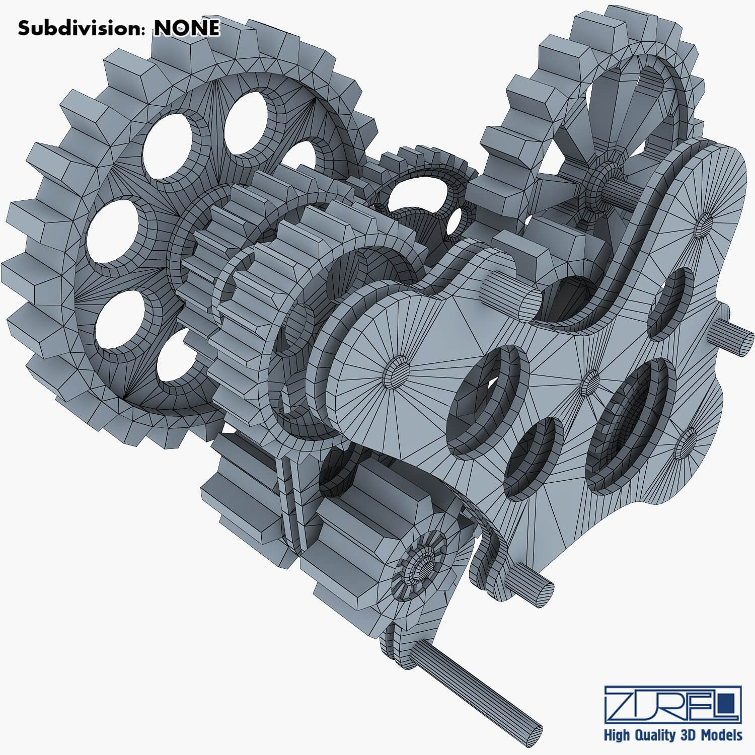 Gear Mechanism V 7 - 3D Model by Zurel