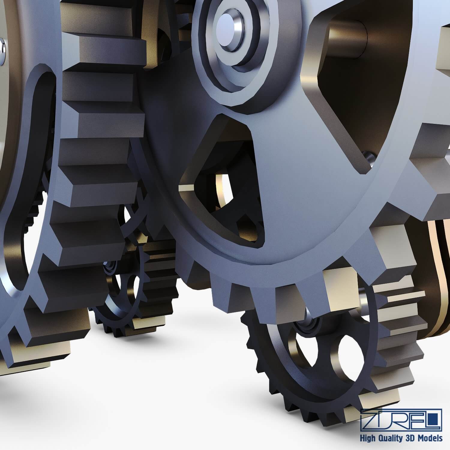 Gear Mechanism V 8 - 3D Model by Zurel