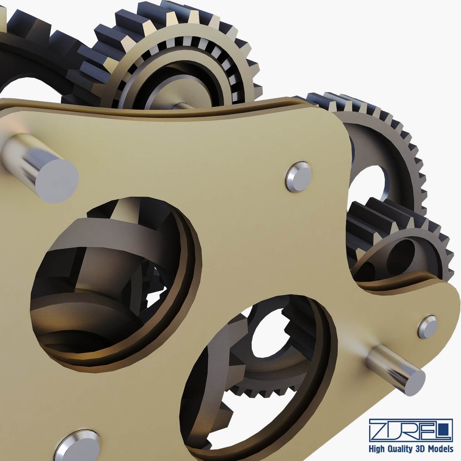 Gear Mechanism V 8 - 3D Model by Zurel