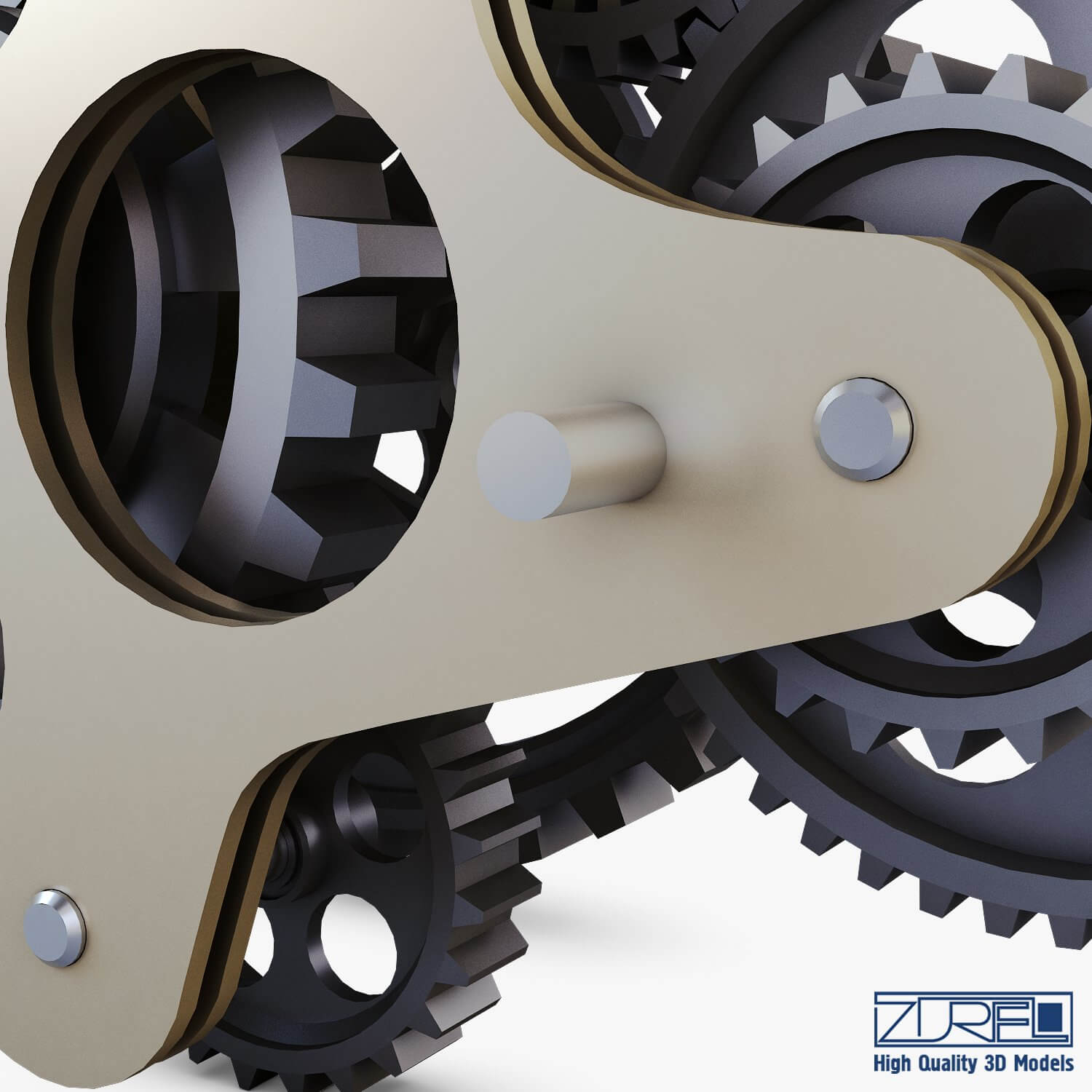 Gear Mechanism V 8 - 3D Model by Zurel