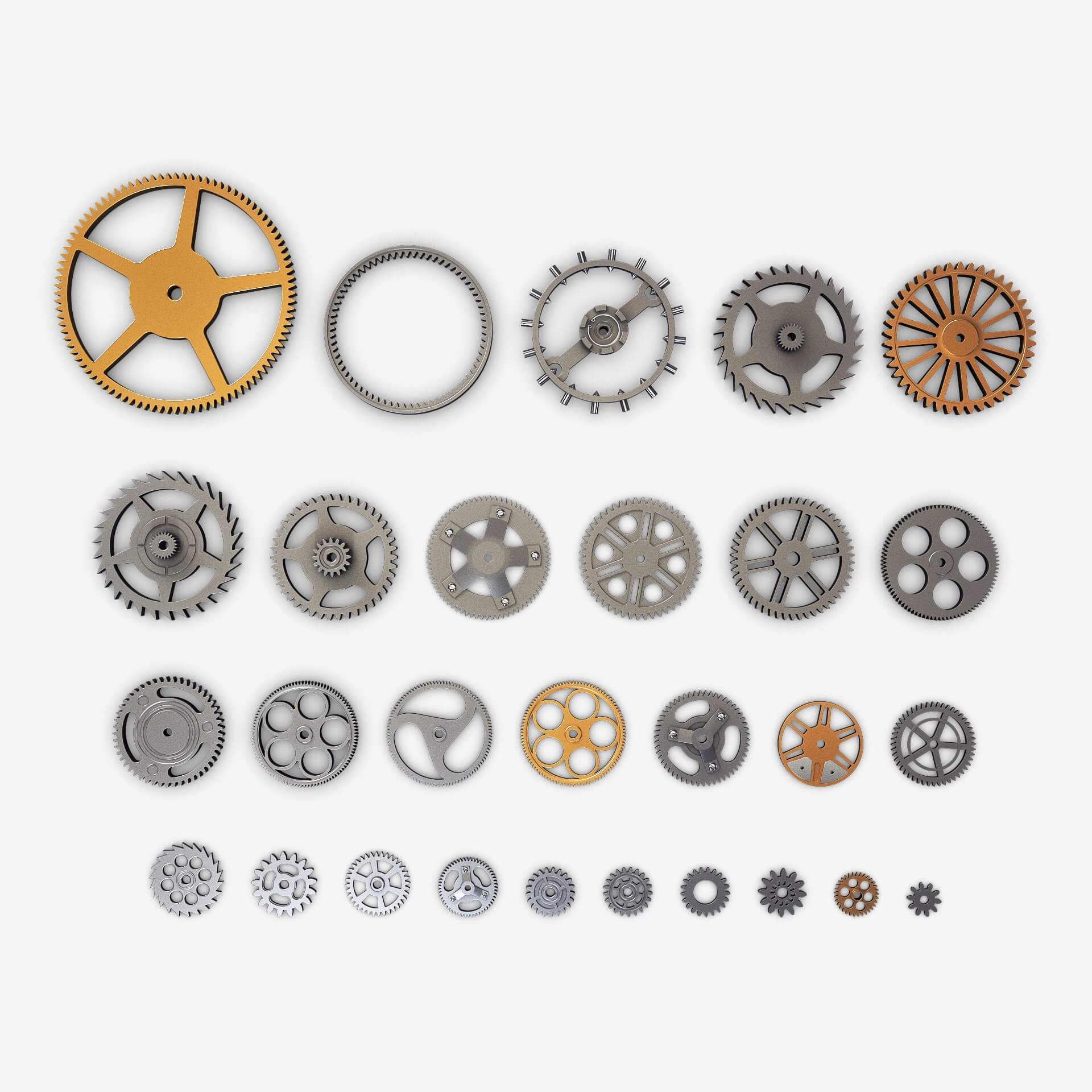 Gears Set V 3 - 3D Model by Zurel