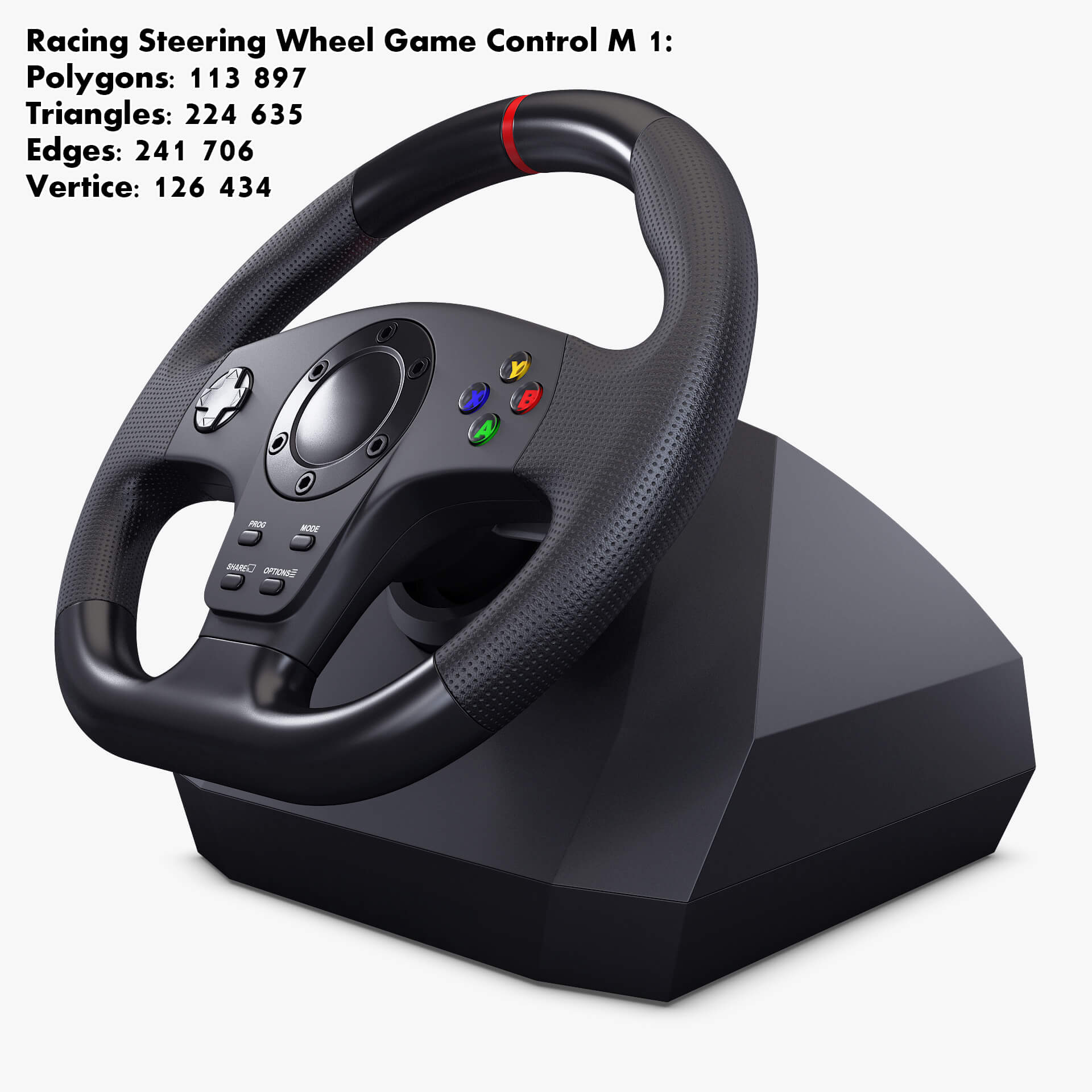 Generic Gaming Steering Wheel With Pedals and Shifter M 1 - 3D Model by ...