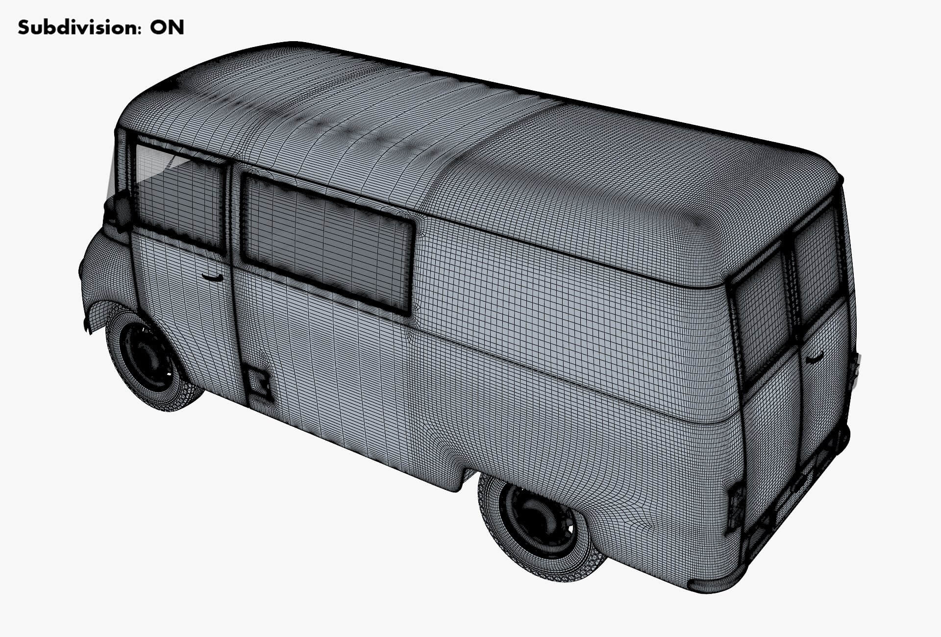 Generic Retro Cargo Van V 3 - 3D Model by Zurel