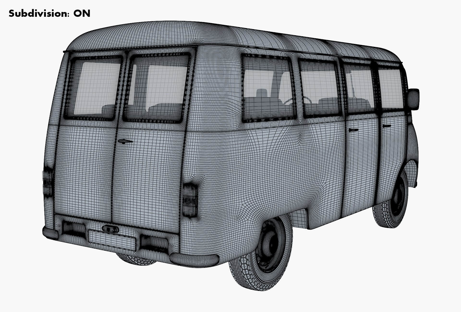 Generic Retro Passenger Van V 2 - 3D Model by Zurel