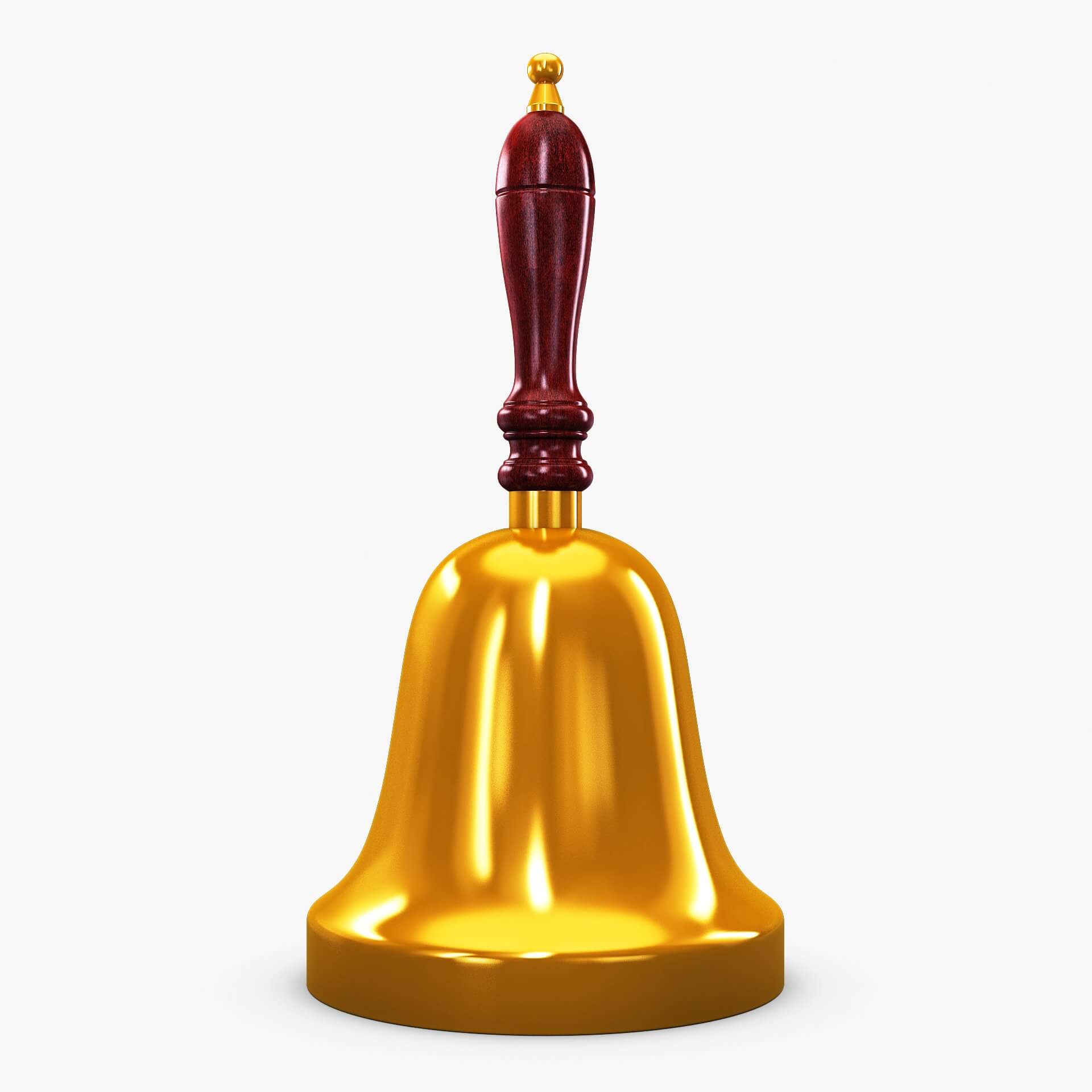Gold Hand Bell V 1 - 3D Model by Zurel