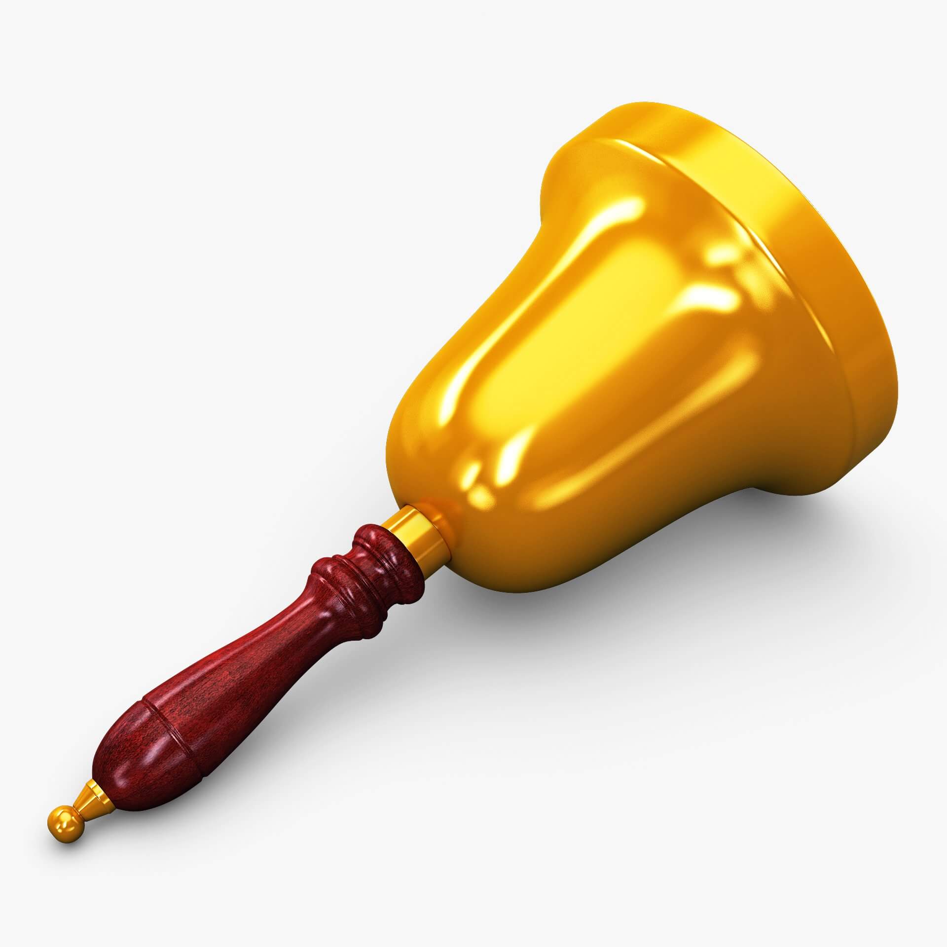 Gold Hand Bell V 1 - 3D Model by Zurel