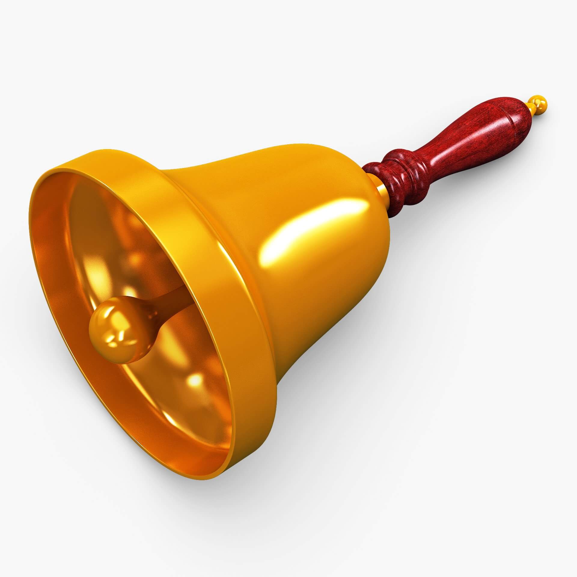 Gold Hand Bell V 1 - 3D Model by Zurel
