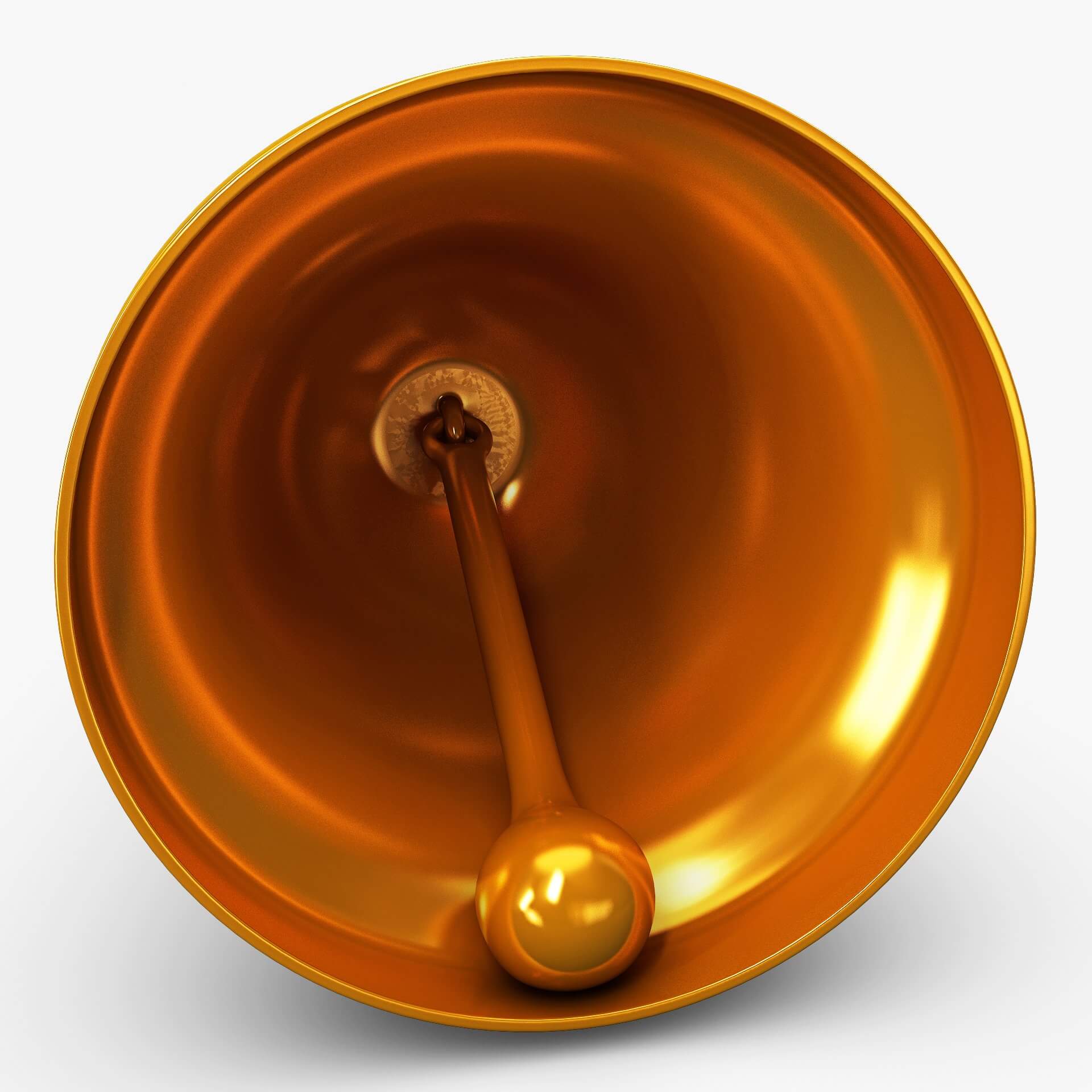 Gold Hand Bell V 1 - 3D Model by Zurel