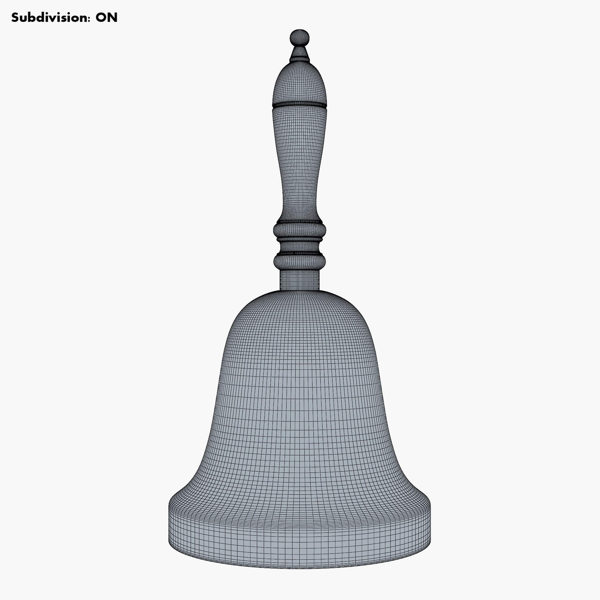 Gold Hand Bell V 1 - 3D Model by Zurel