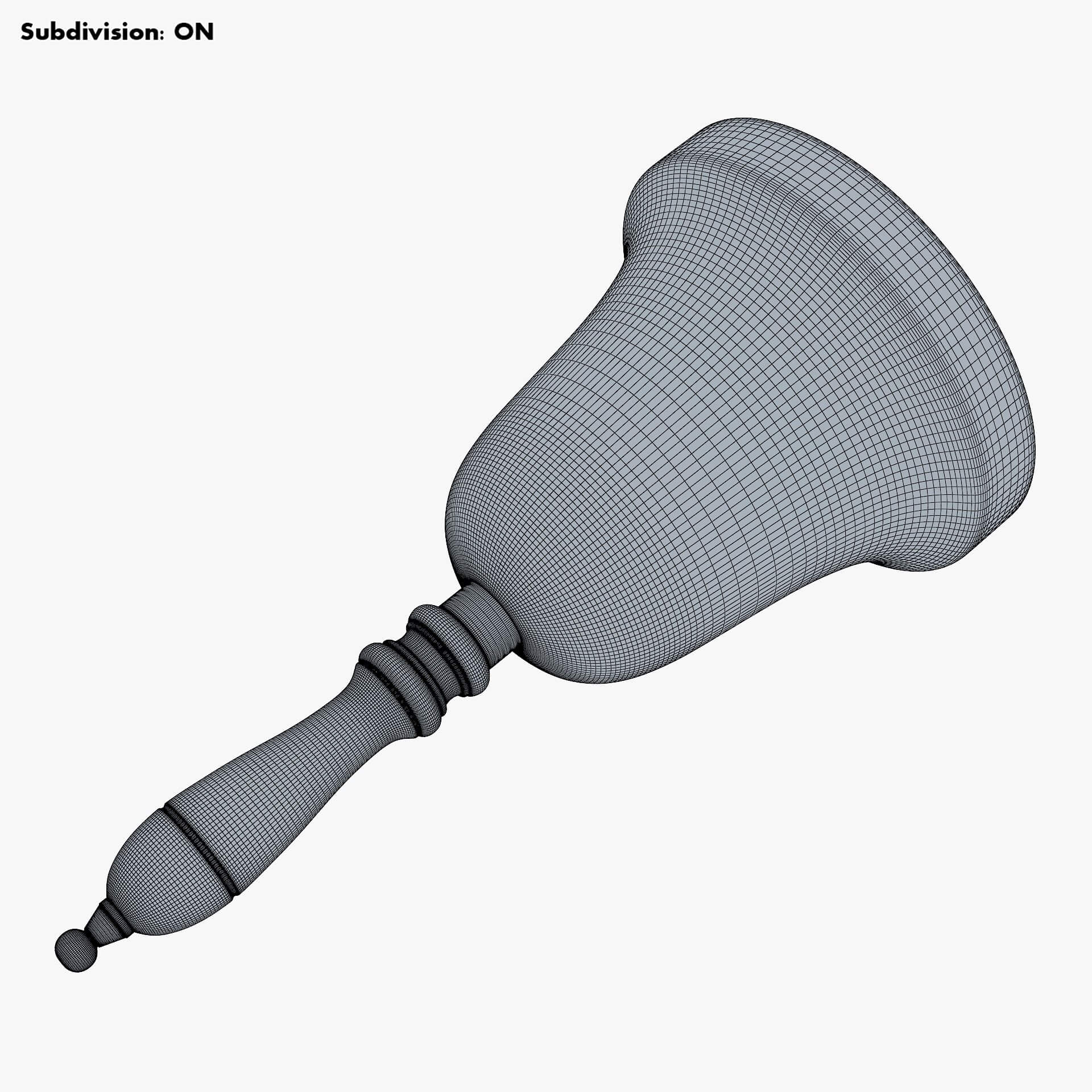 Gold Hand Bell V 1 - 3D Model by Zurel