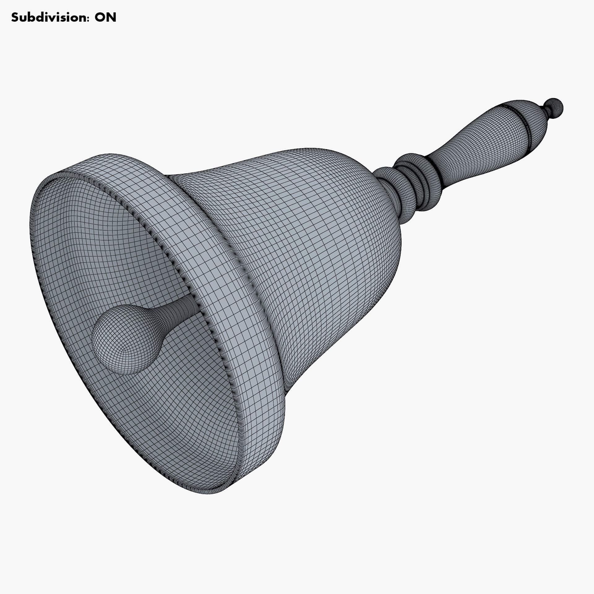 Gold Hand Bell V 1 - 3D Model by Zurel