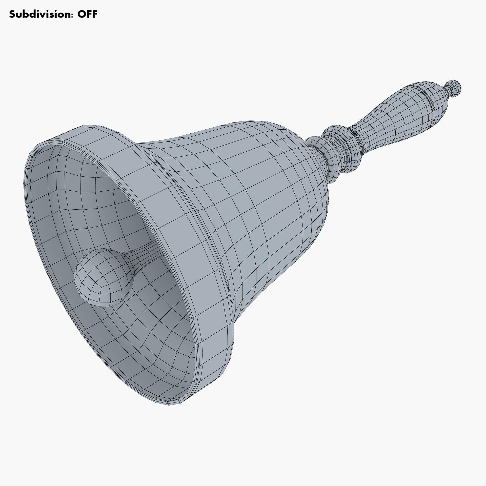 Gold Hand Bell V 1 - 3D Model by Zurel