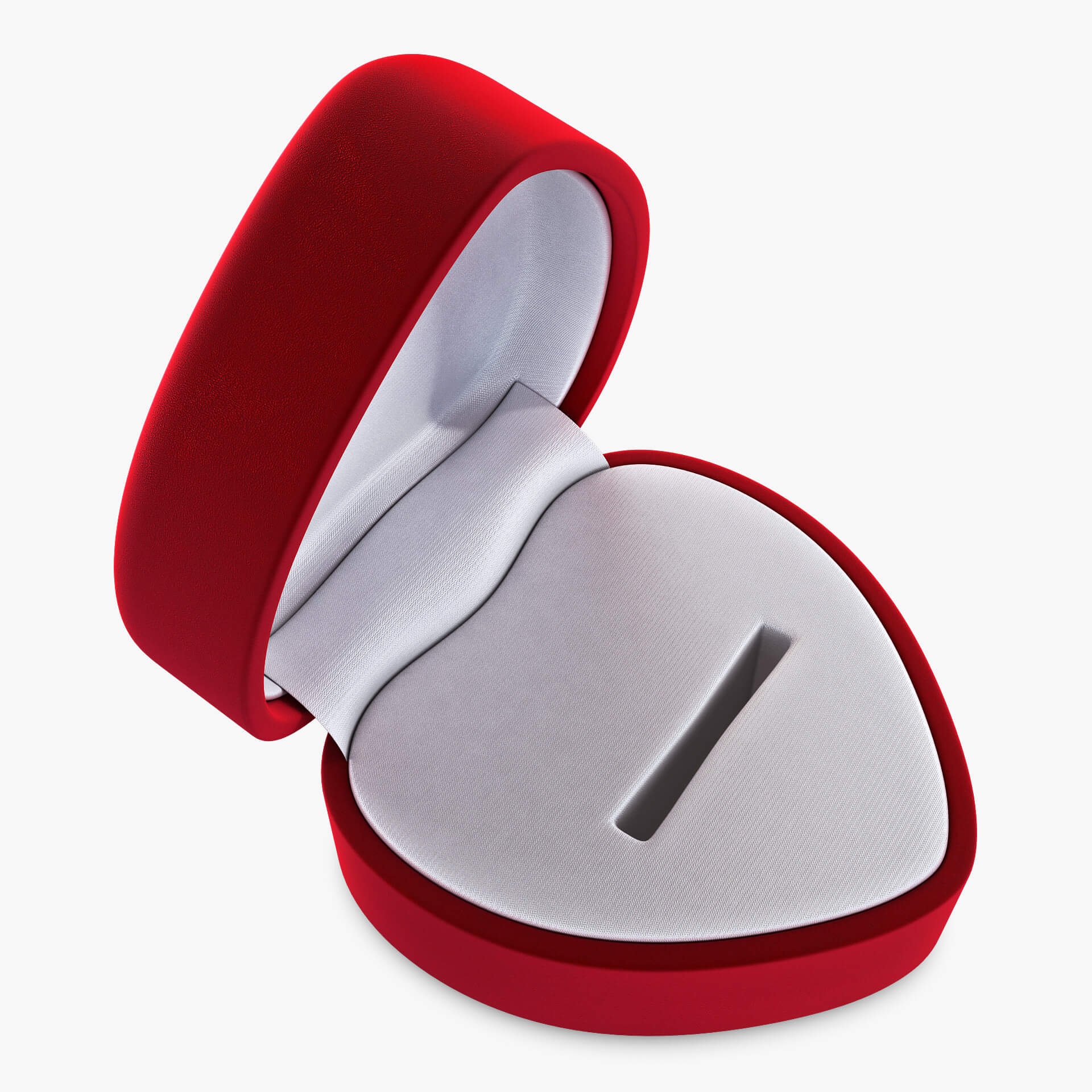 Heart Shape Ring Box Red V 1 - 3D Model by Zurel