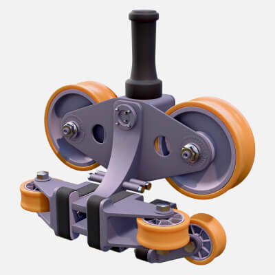 Industrial Roller Trolley Assembly M1 - 3D Model by Zurel