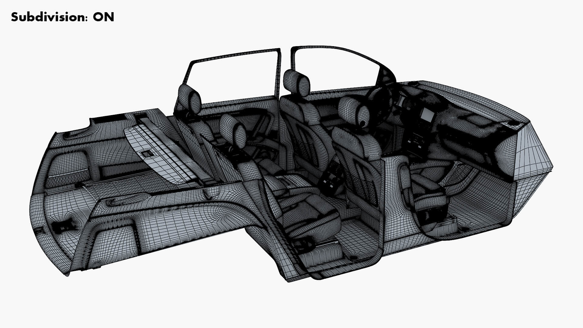 Interior Audi Q7 2005-2015 M 1 3D Model by Zurel