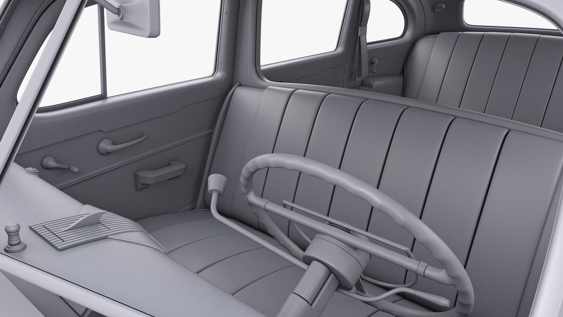 Interior Retro Car Zis 110 1945-1961 M 1 3D Model by Zurel