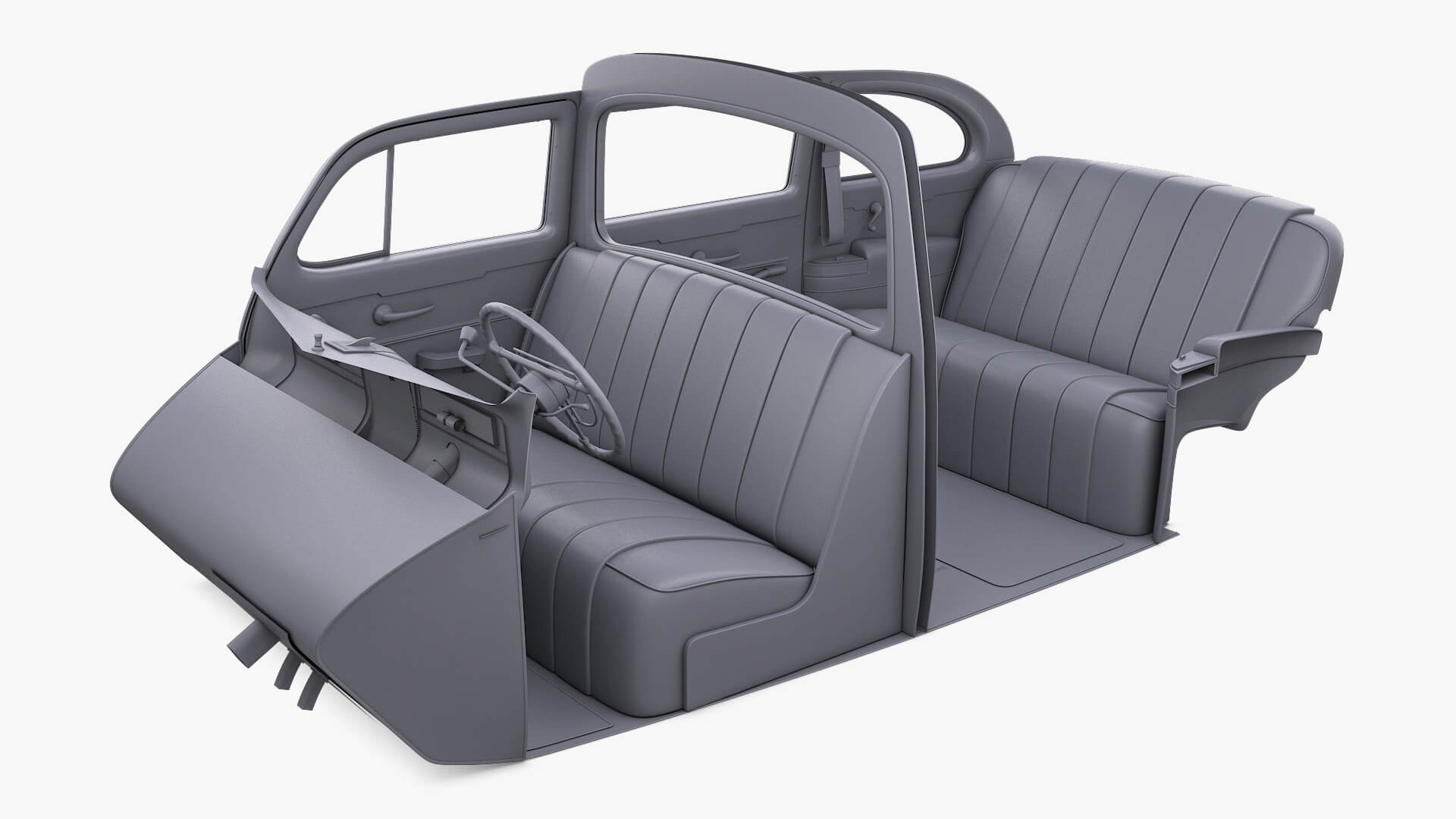 Interior Retro Car Zis 110 1945-1961 M 1 3D Model by Zurel