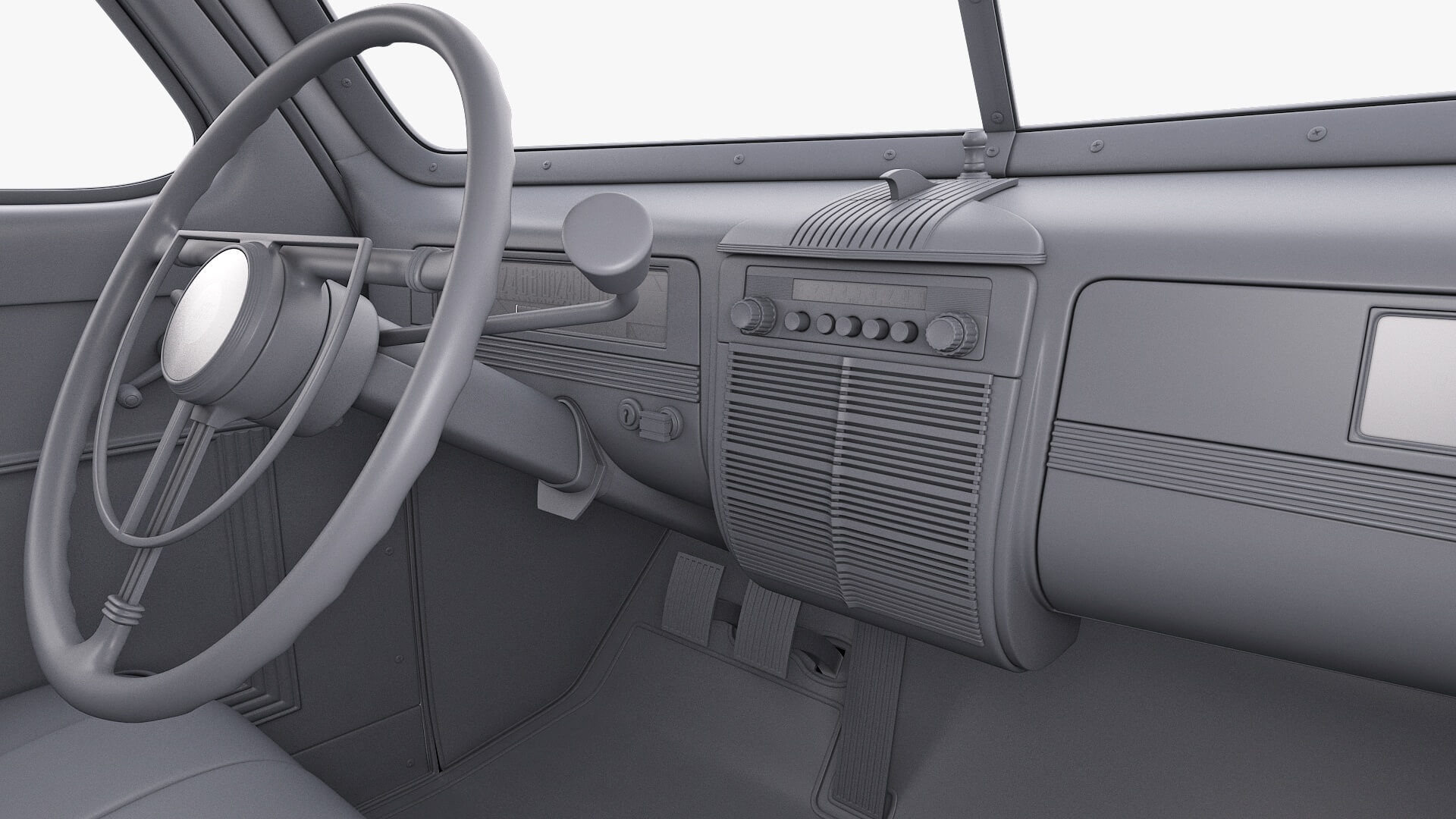 Interior Retro Car Zis 110 1945-1961 M 1 3D Model by Zurel